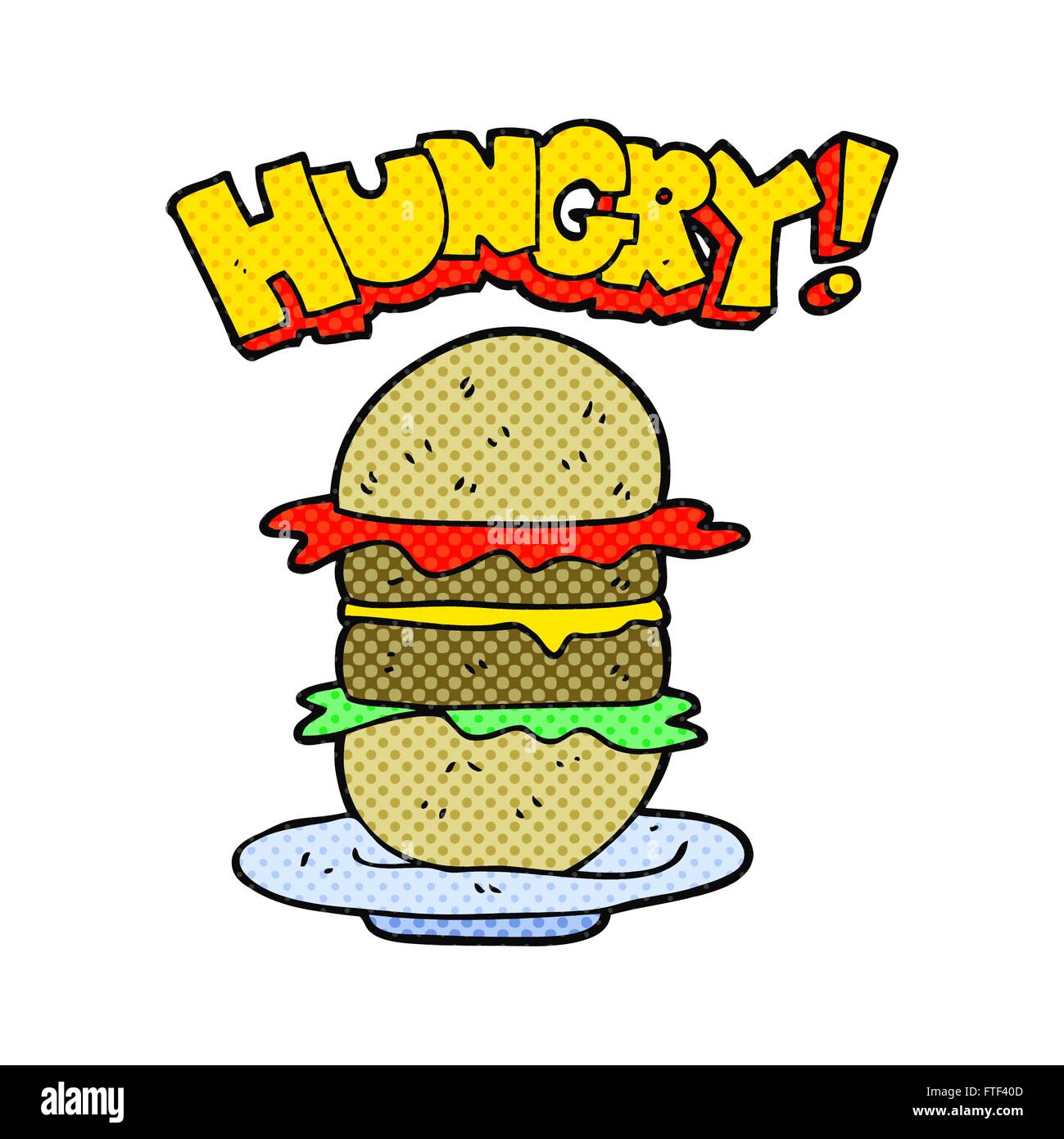 freehand drawn comic book style cartoon burger Stock Vector Image & Art ...