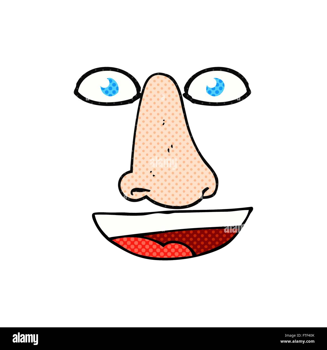 freehand drawn comic book style cartoon facial features Stock Vector ...