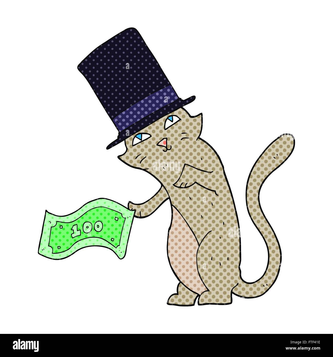 freehand drawn comic book style cartoon rich cat Stock Vector Image ...