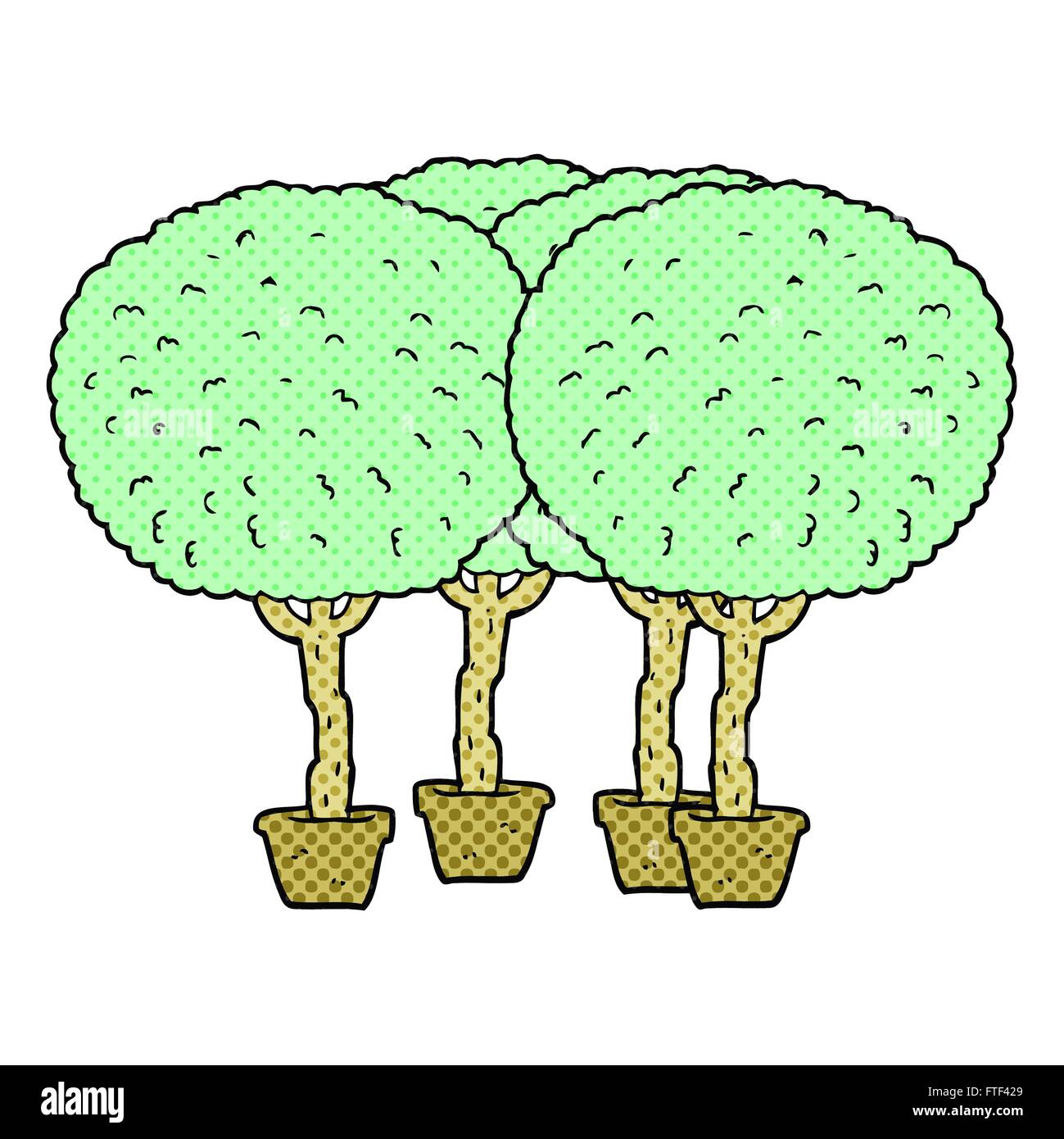 freehand drawn comic book style cartoon trees Stock Vector Image & Art ...