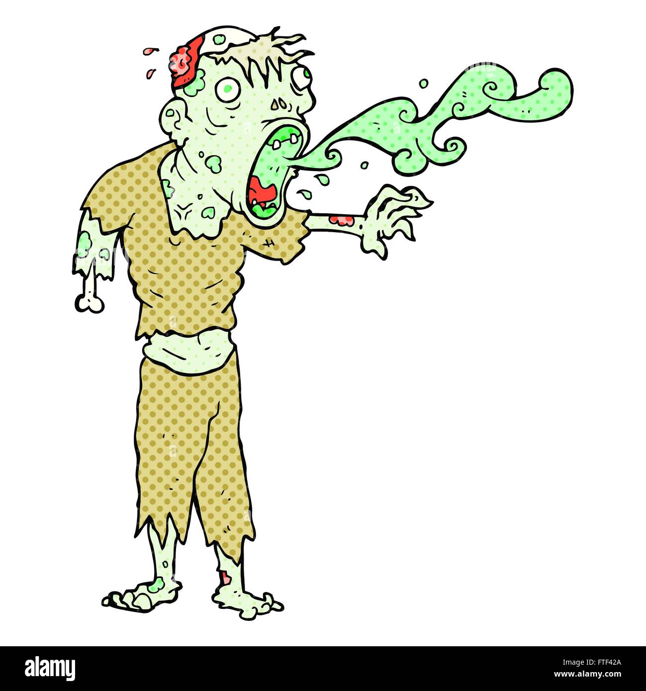 freehand drawn comic book style cartoon gross zombie Stock Vector Image ...