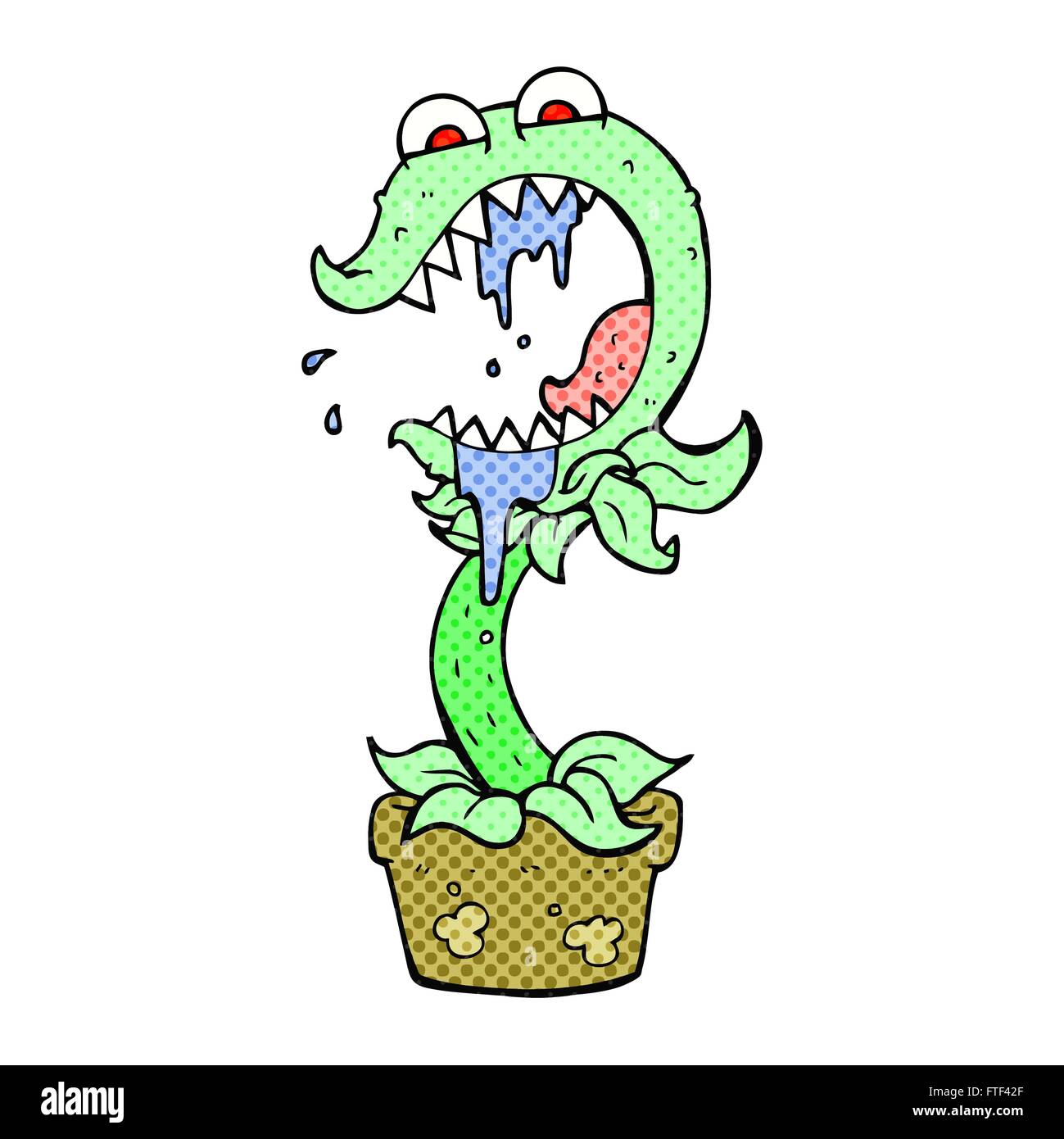 freehand drawn comic book style cartoon carnivorous plant Stock Vector ...