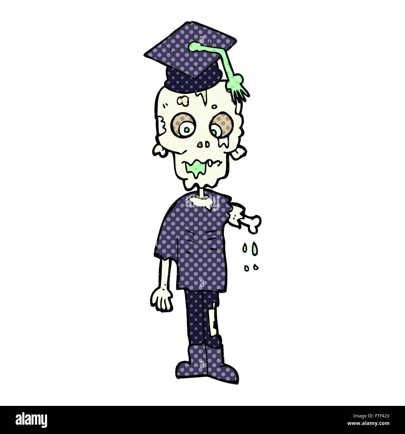 freehand drawn comic book style cartoon zombie student Stock Vector ...