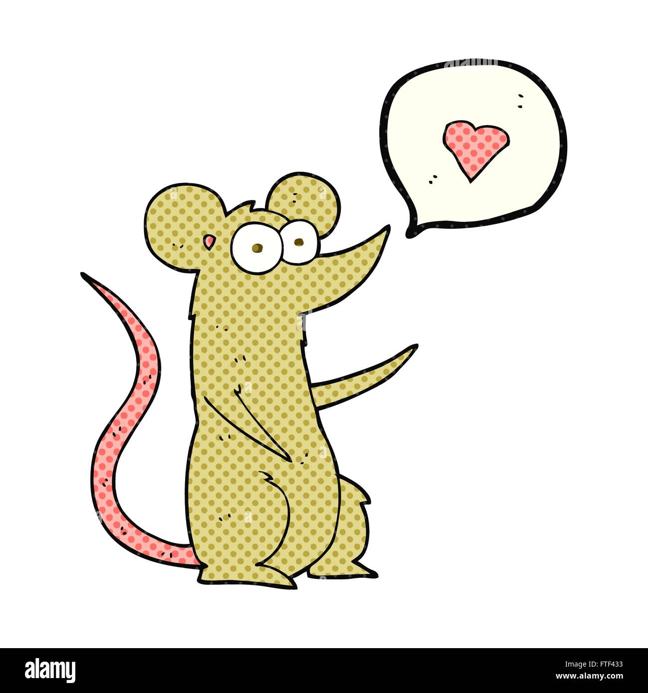 freehand drawn comic book style cartoon mouse in love Stock Vector ...