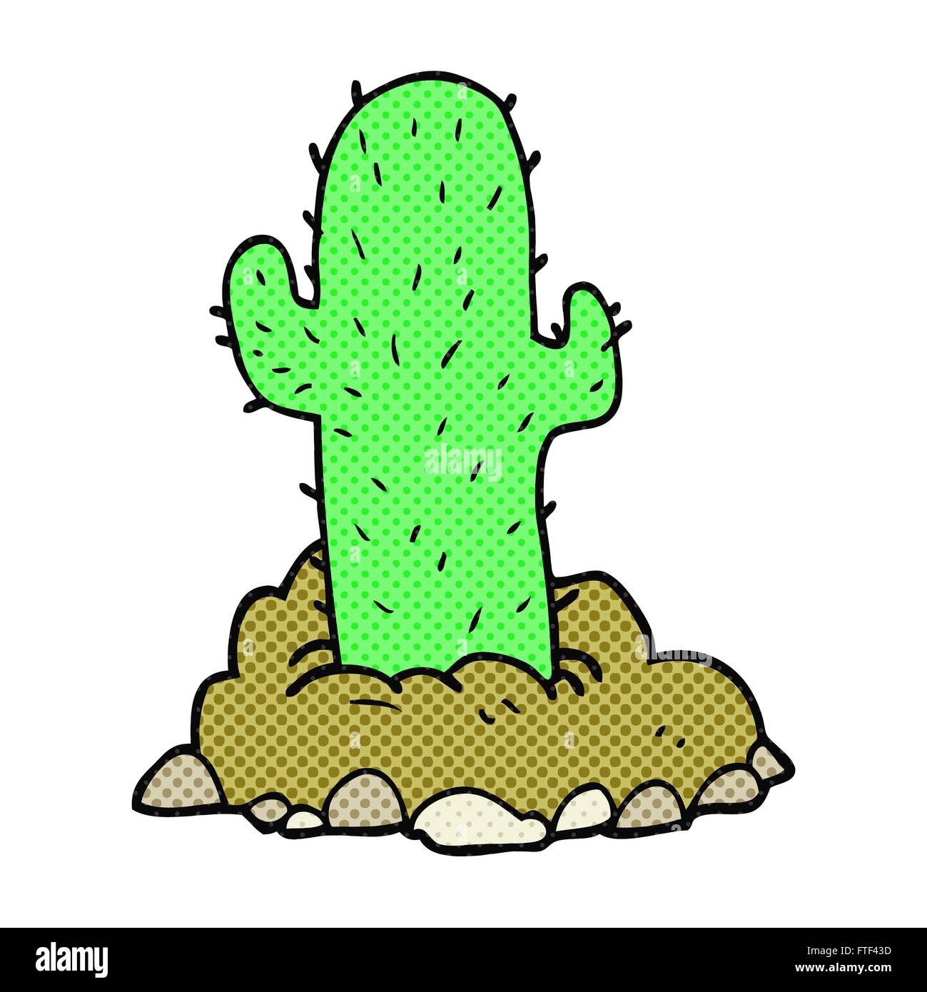 freehand drawn comic book style cartoon cactus Stock Vector Image & Art ...