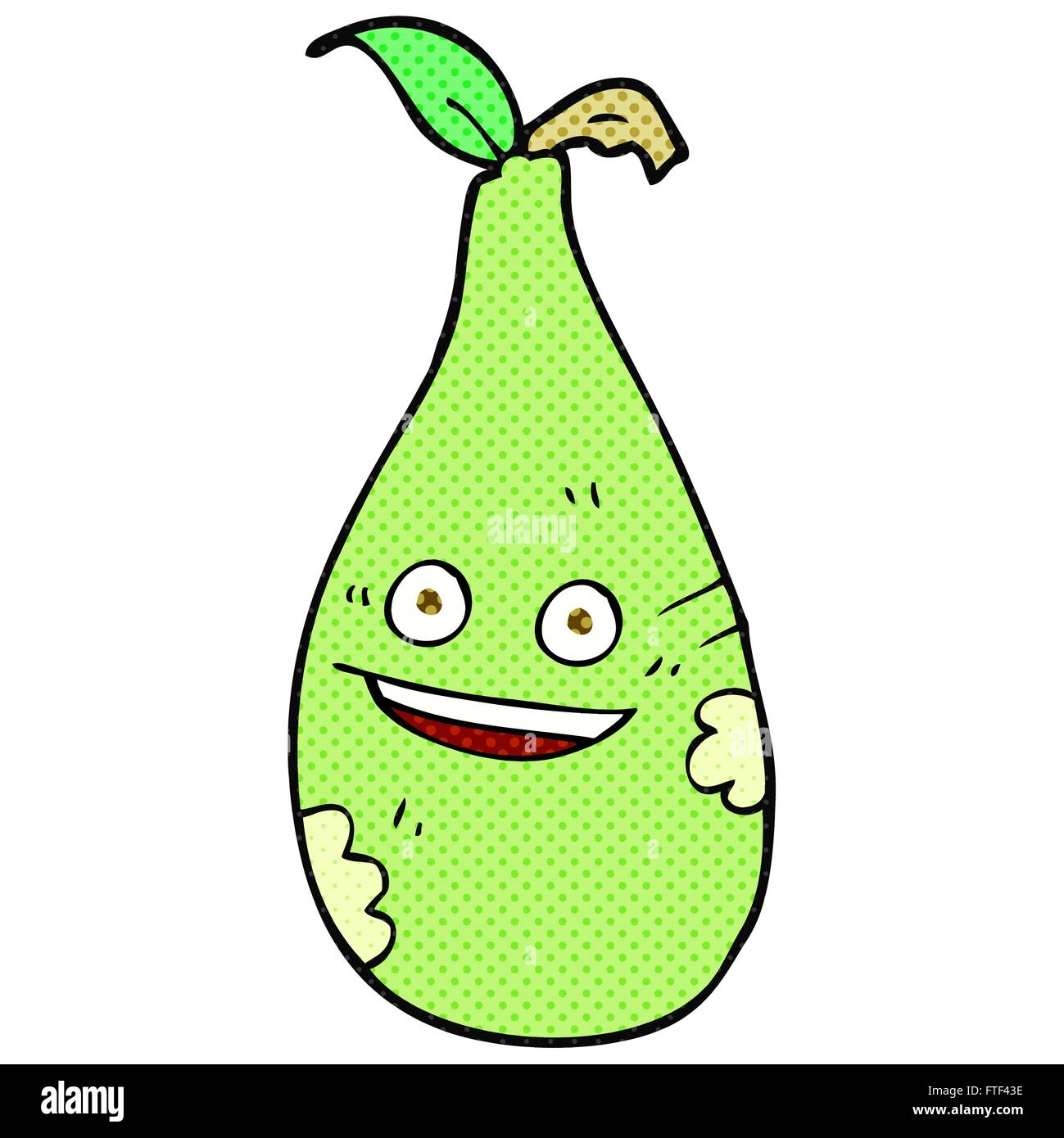 freehand drawn comic book style cartoon pear Stock Vector Image & Art ...
