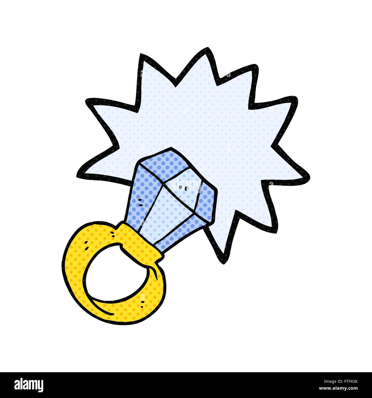 freehand drawn comic book style cartoon huge engagement ring Stock ...