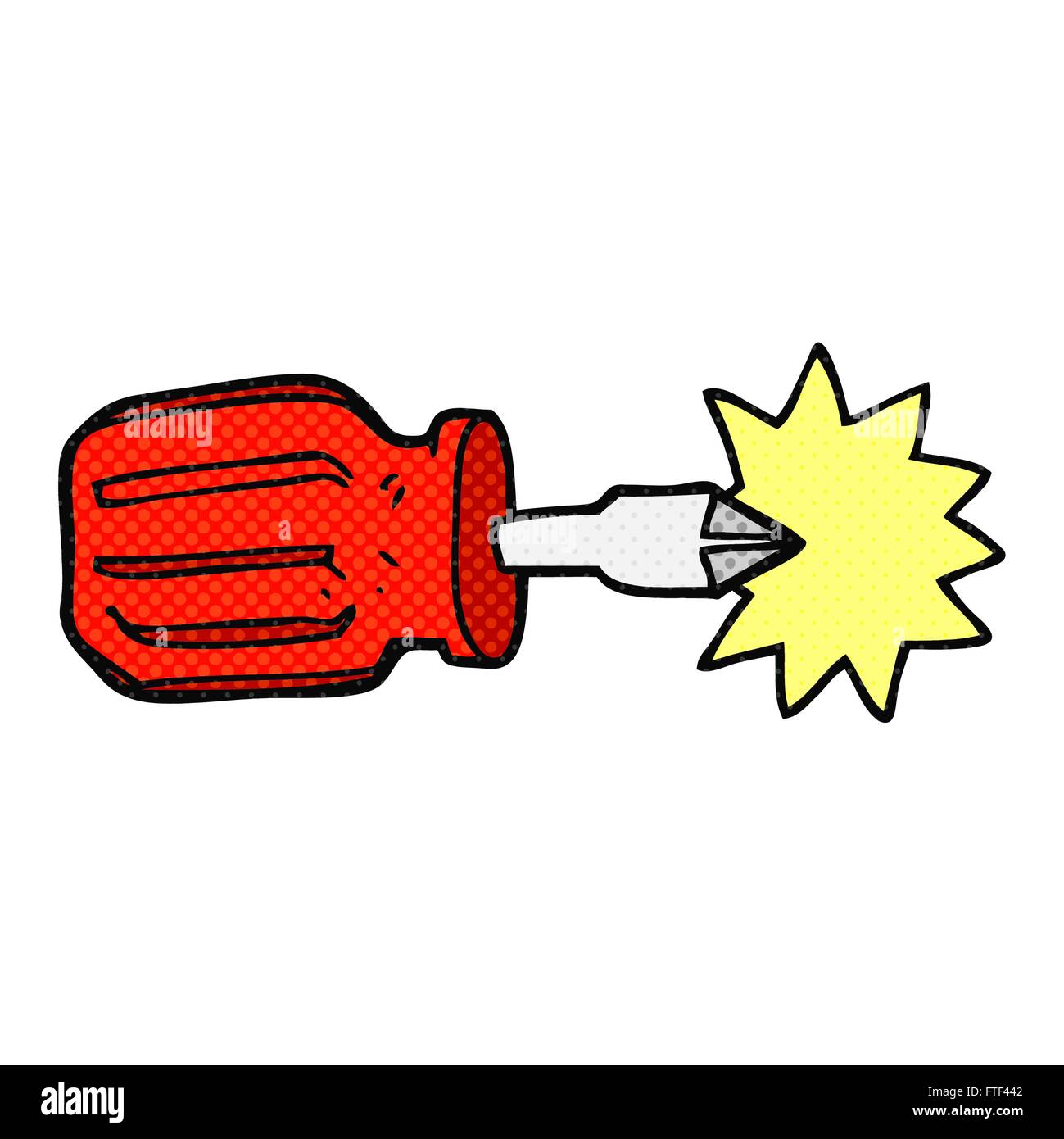 freehand drawn comic book style cartoon screwdriver Stock Vector Image ...