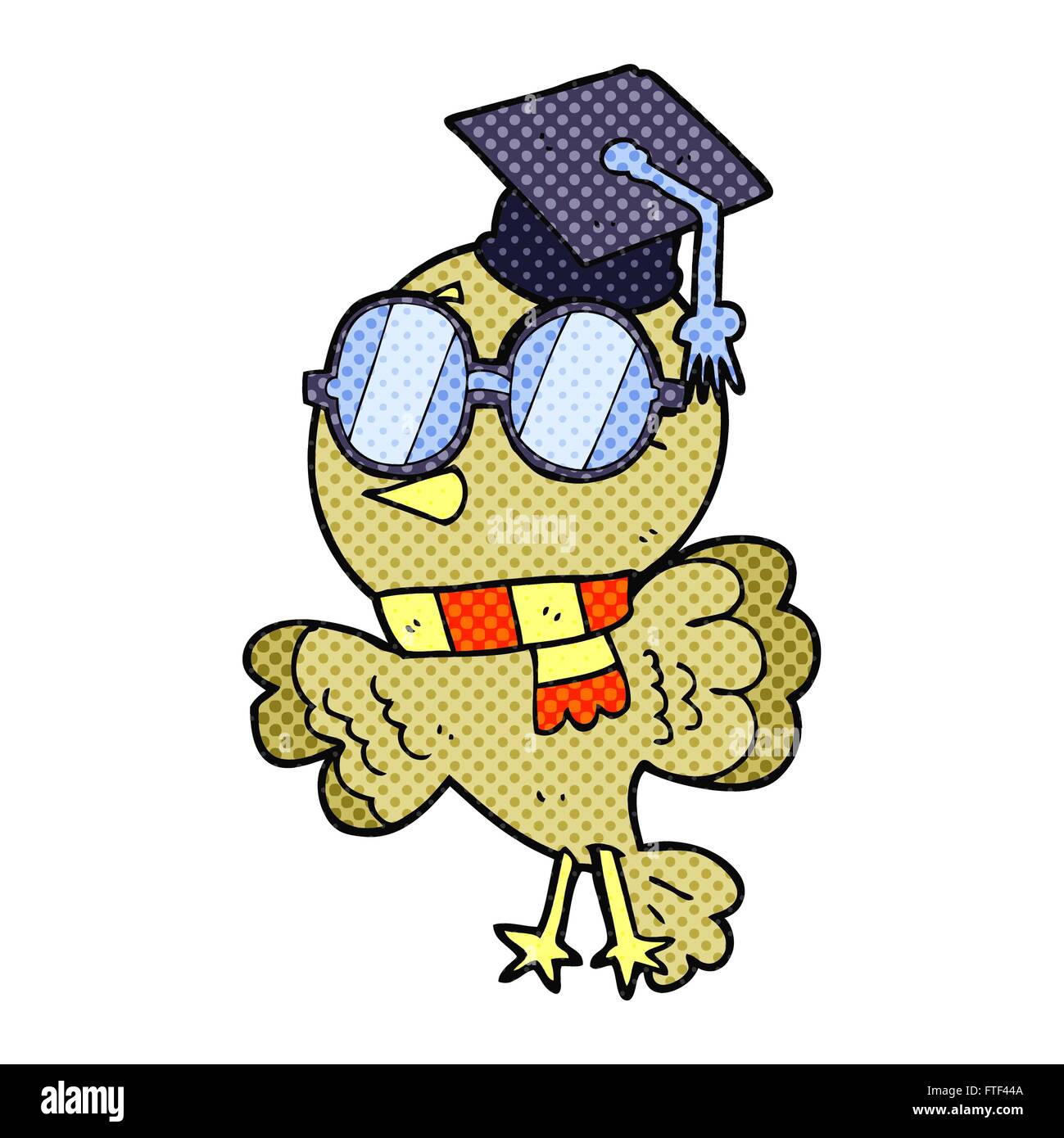 cute freehand drawn comic book style cartoon well educated bird Stock ...