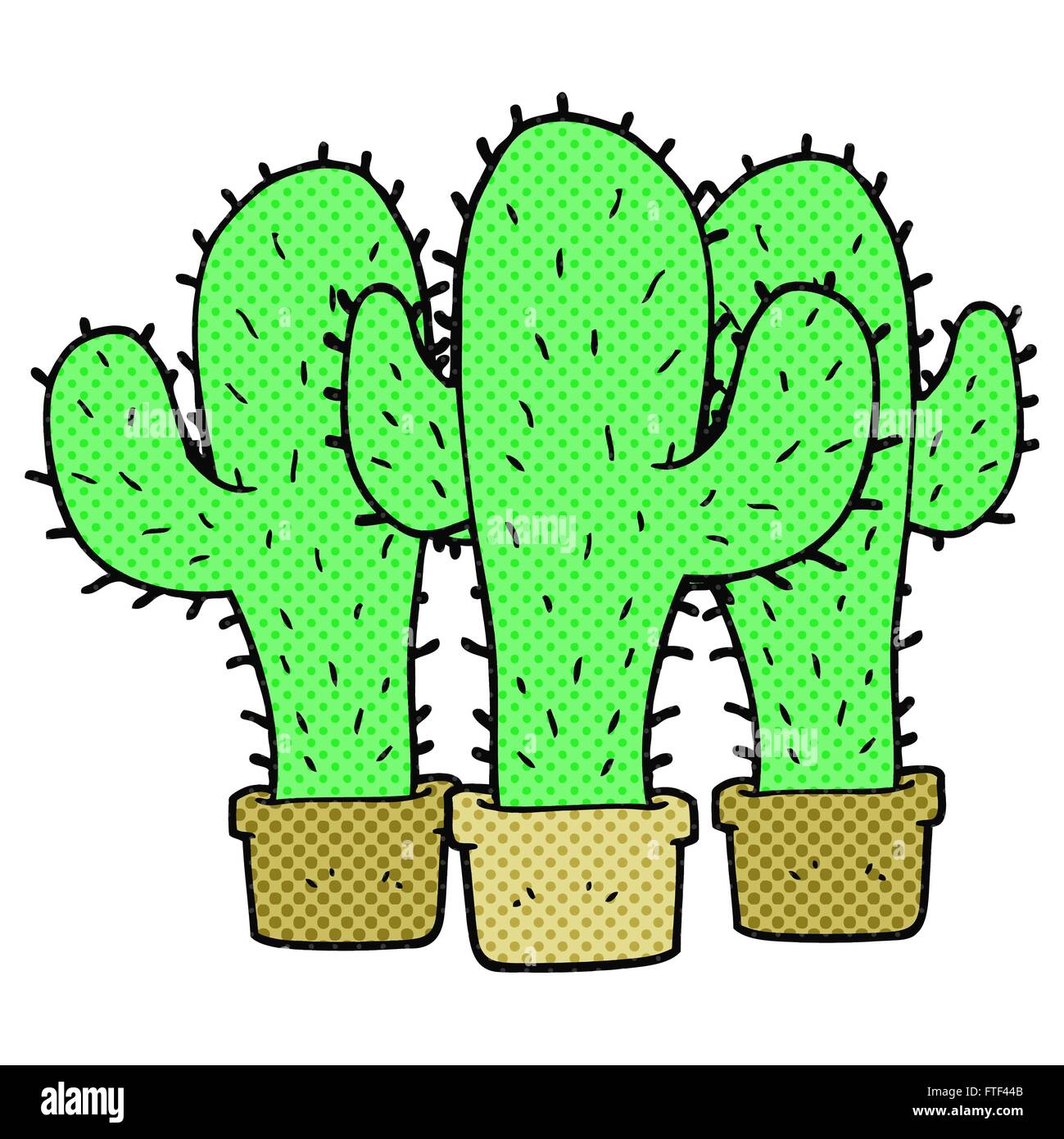 freehand drawn comic book style cartoon cactus Stock Vector Image & Art ...