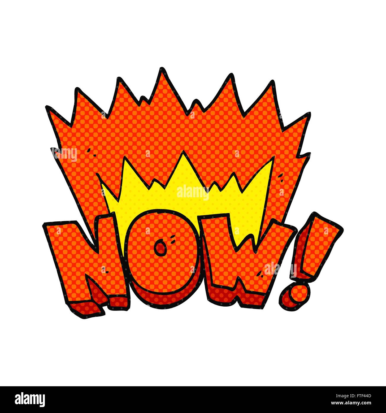 freehand drawn comic book style cartoon now symbol Stock Vector Image ...