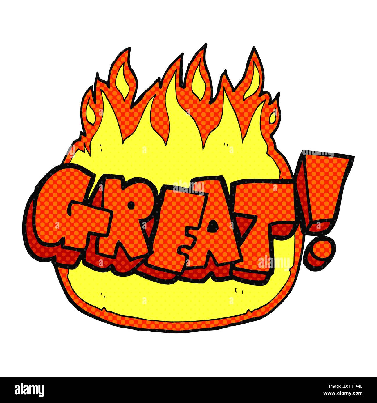 freehand drawn comic book style cartoon Great! symbol Stock Vector ...