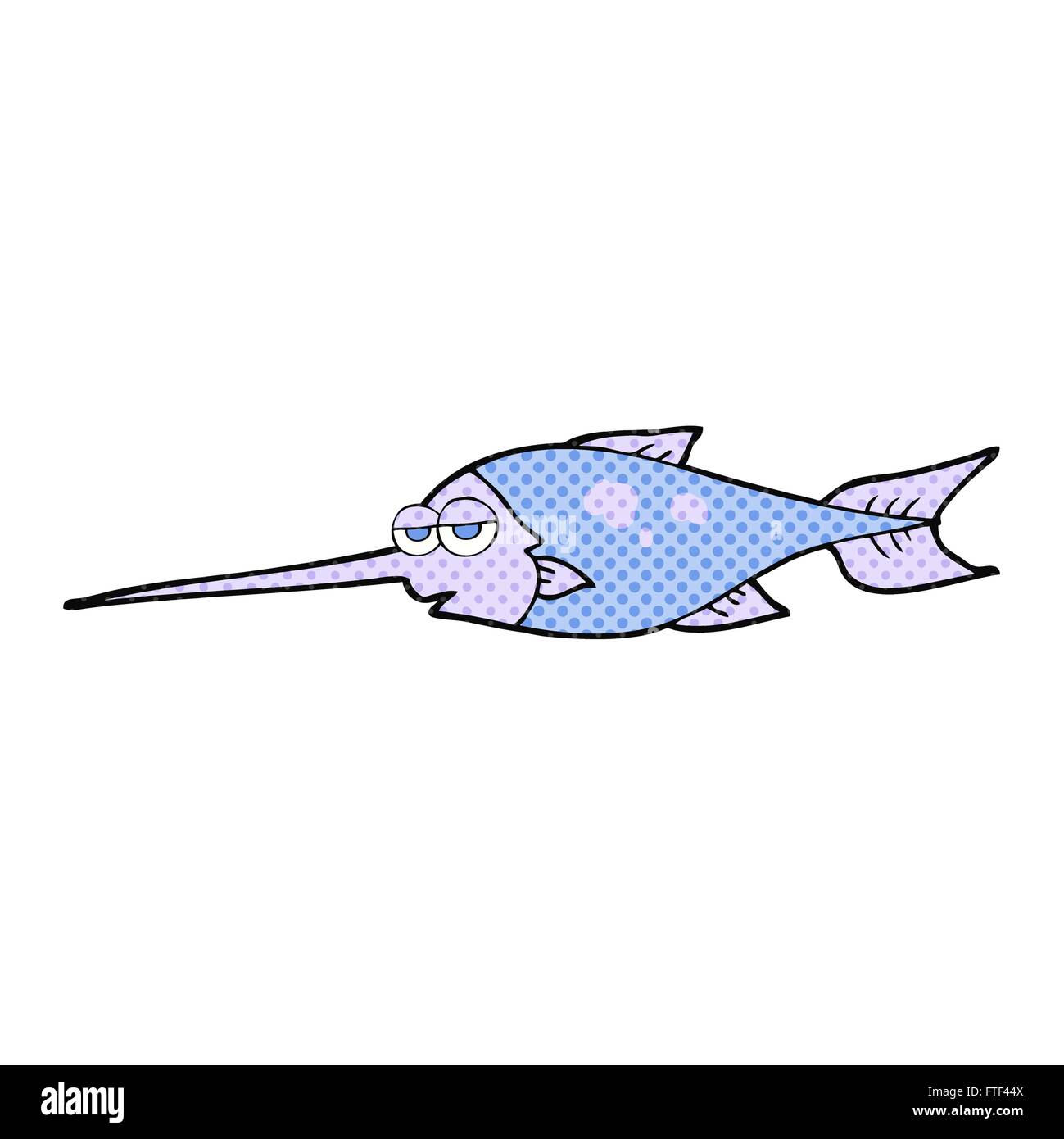 freehand drawn comic book style cartoon swordfish Stock Vector Image ...