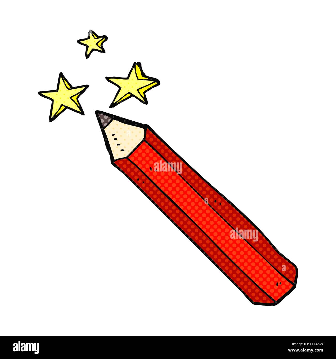freehand drawn comic book style cartoon magic pencil Stock Vector Image ...