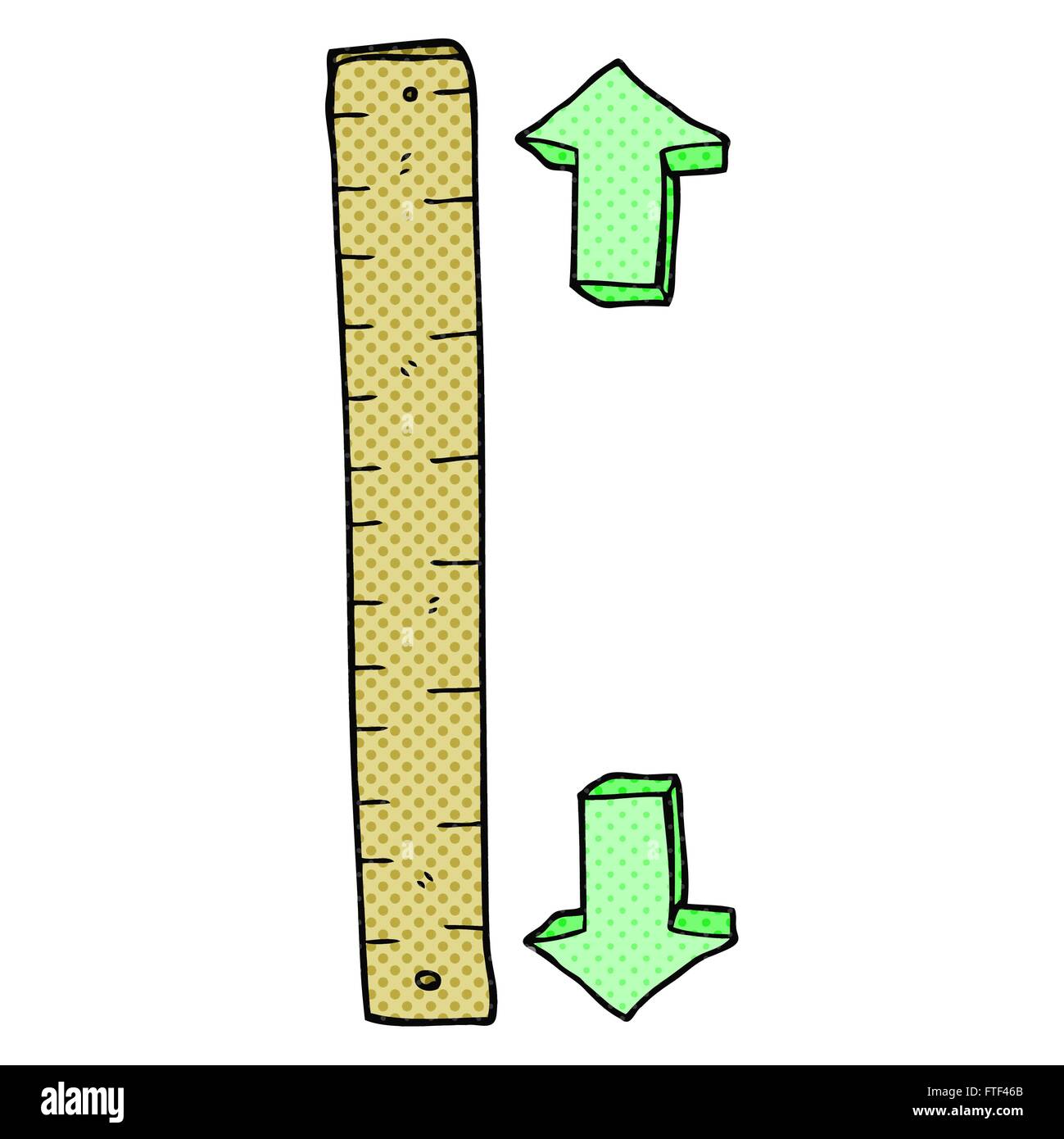 freehand drawn comic book style cartoon wooden ruler Stock Vector Image ...