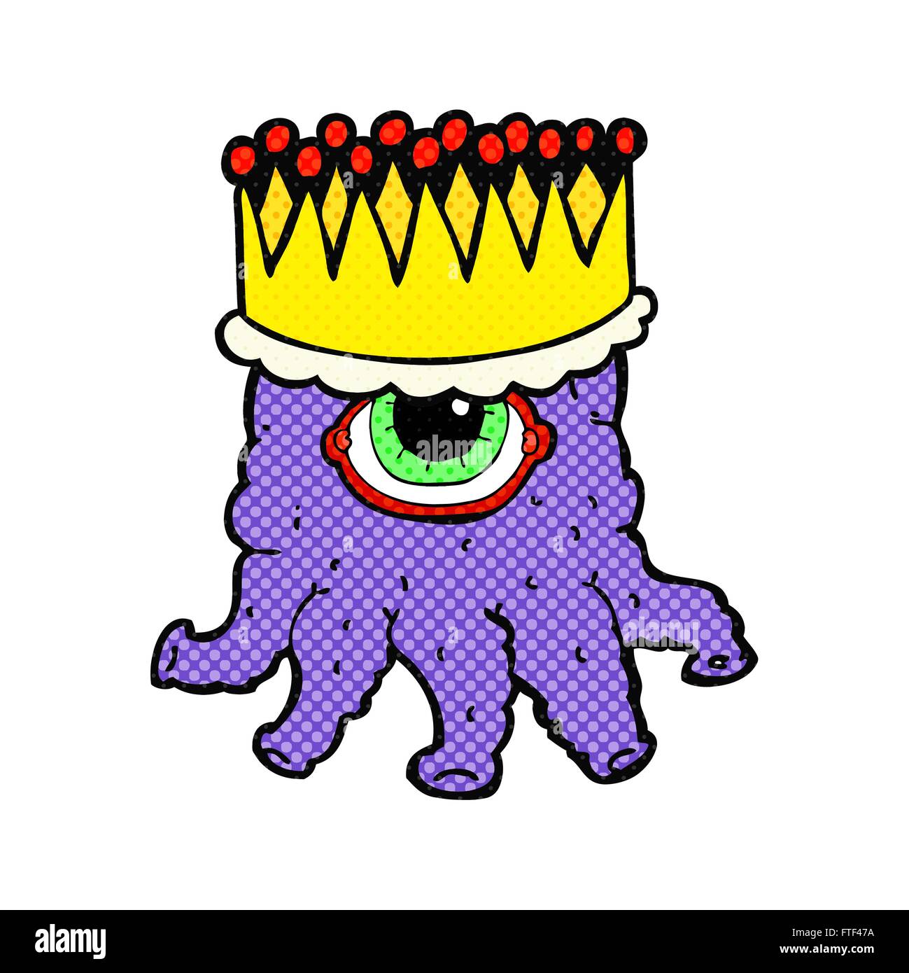 freehand drawn comic book style cartoon king alien Stock Vector Image ...