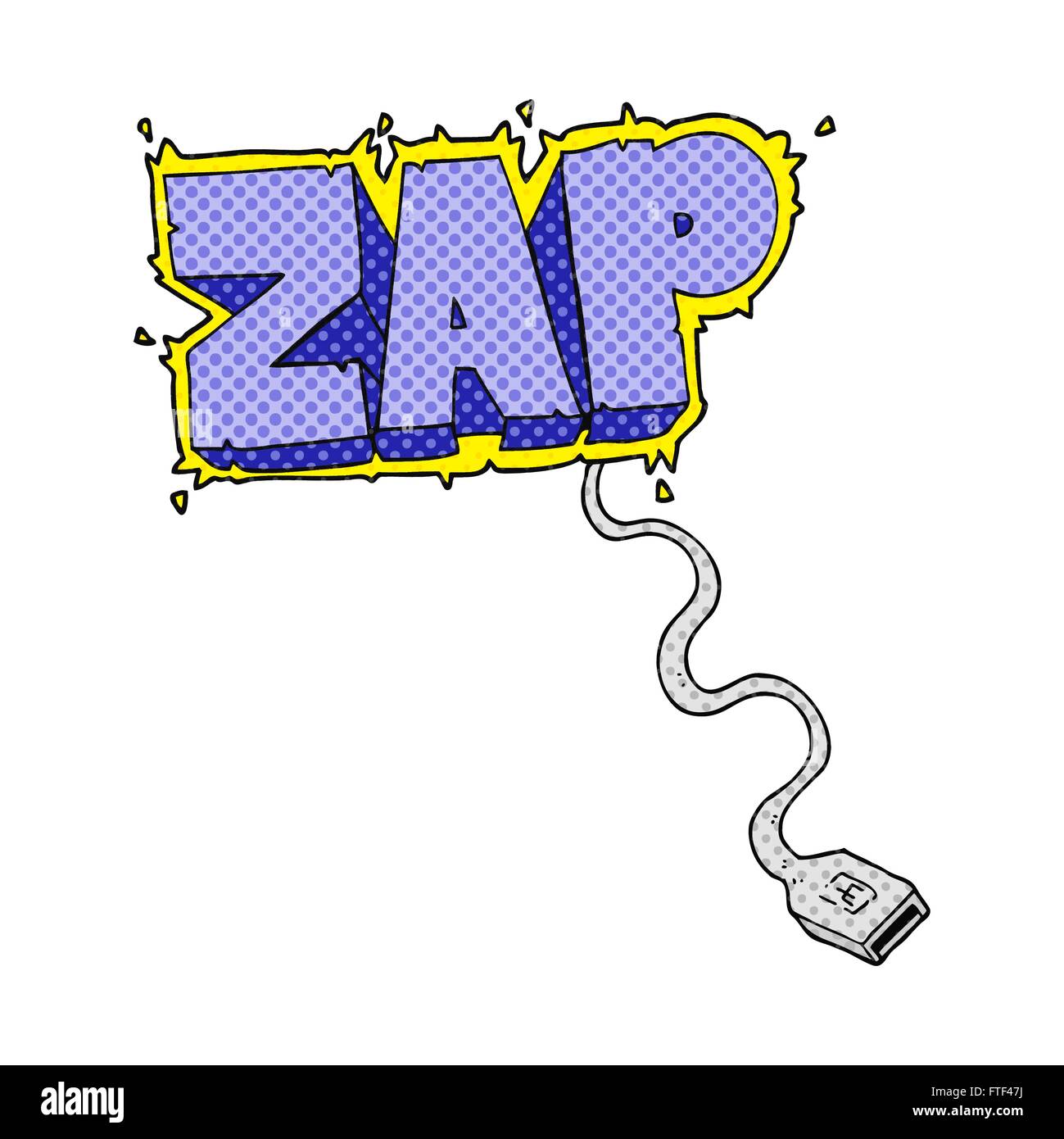 freehand drawn comic book style cartoon usb cable Stock Vector Image ...