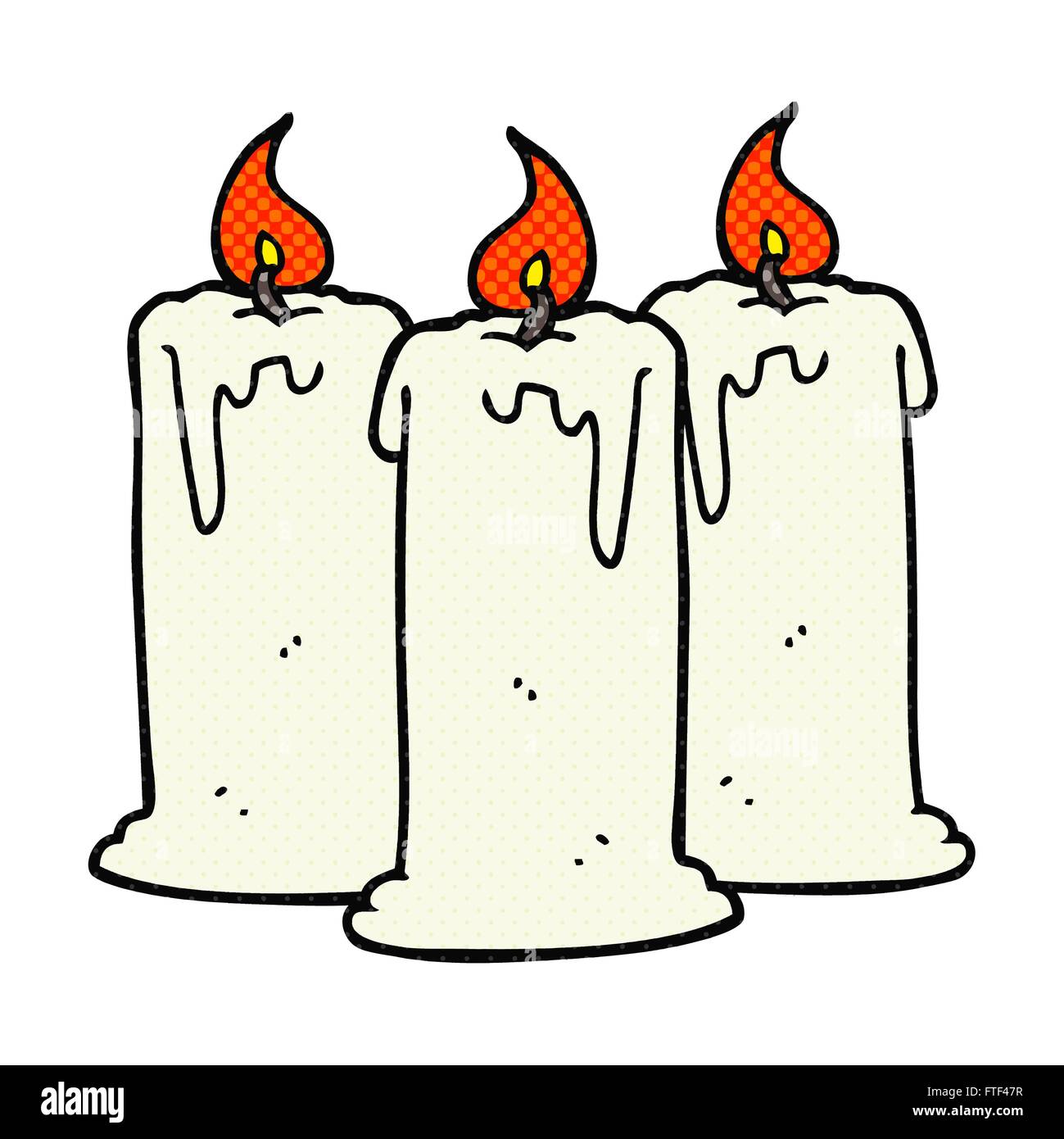 freehand drawn comic book style cartoon burning candles Stock Vector ...