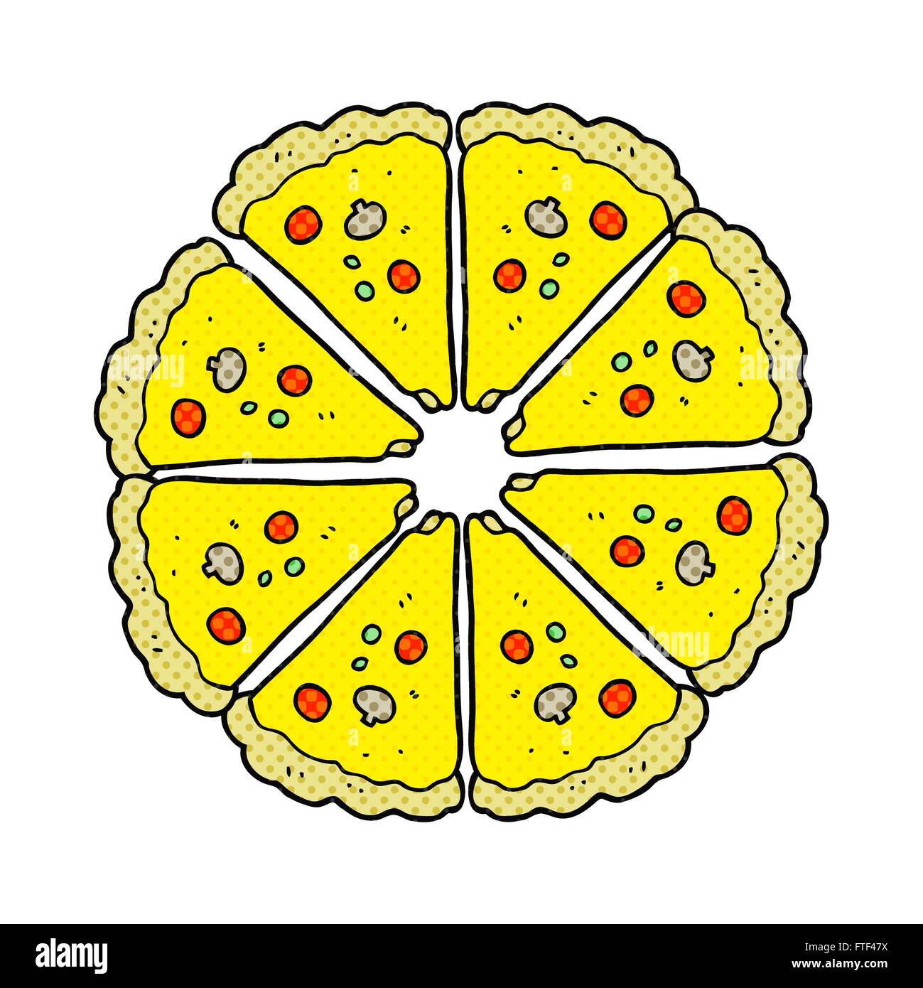 freehand drawn comic book style cartoon pizza Stock Vector Image & Art ...