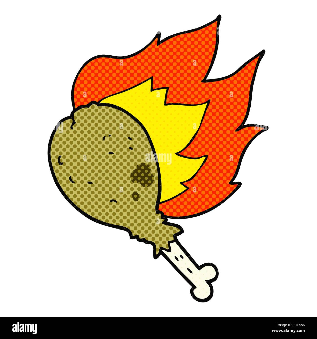 freehand drawn comic book style cartoon chicken leg Stock Vector Image ...