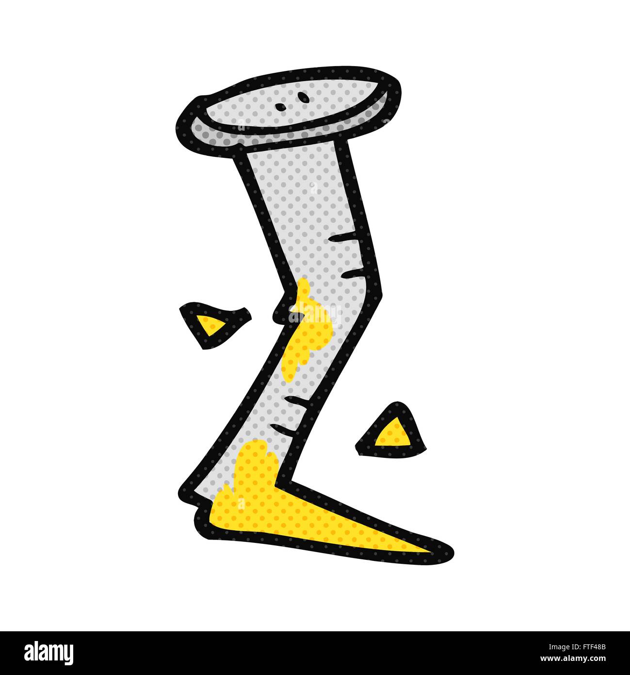 freehand drawn comic book style cartoon bent nail Stock Vector Image ...