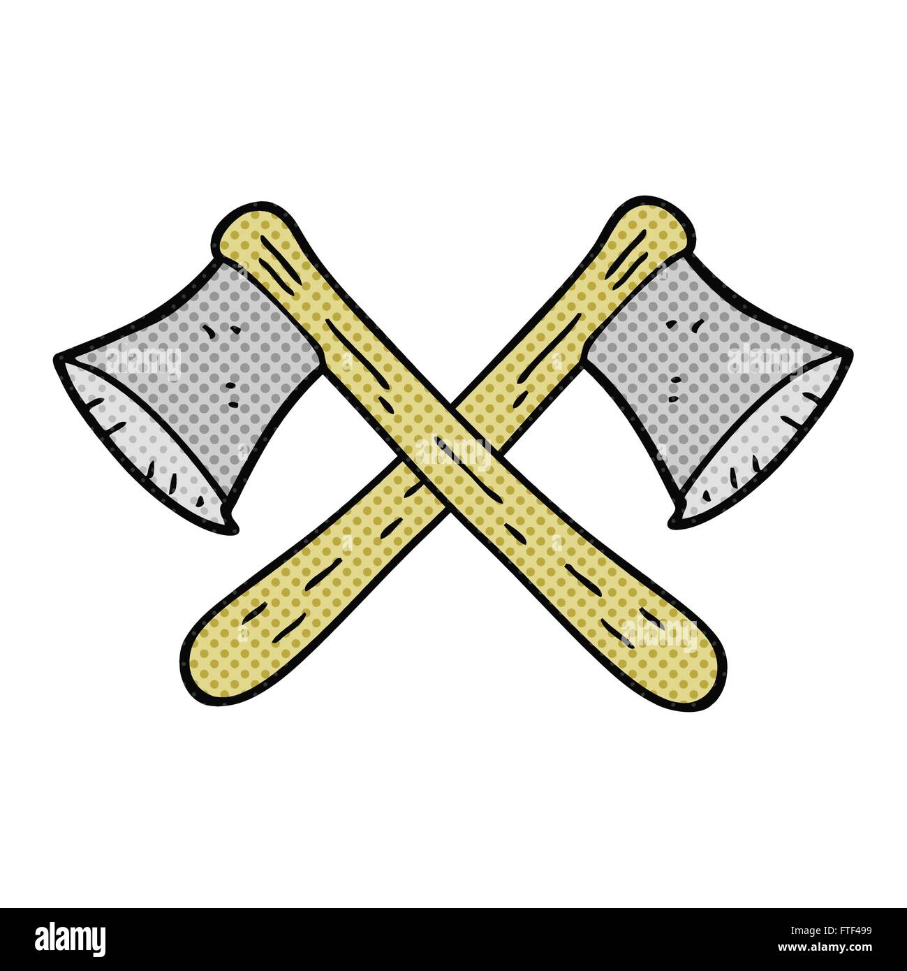 freehand drawn comic book style cartoon crossed axes Stock Vector Image ...