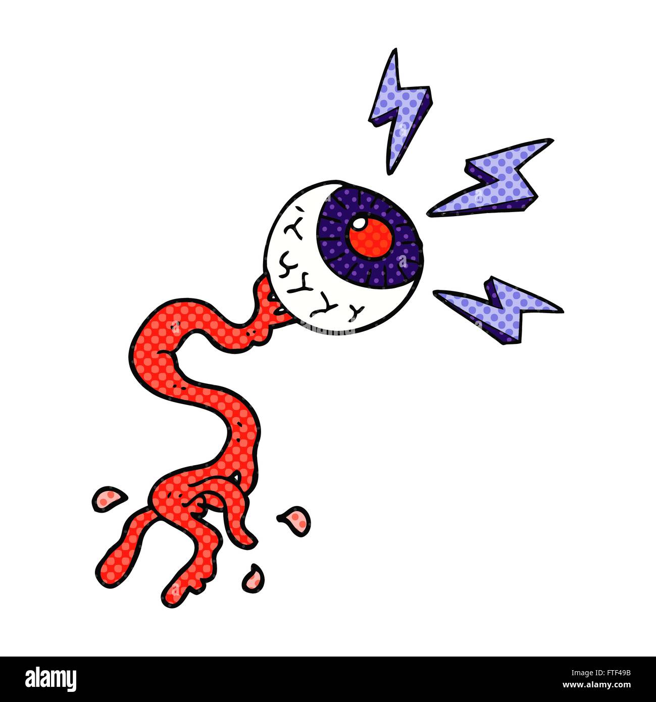 freehand drawn comic book style cartoon gross electric eyeball Stock ...