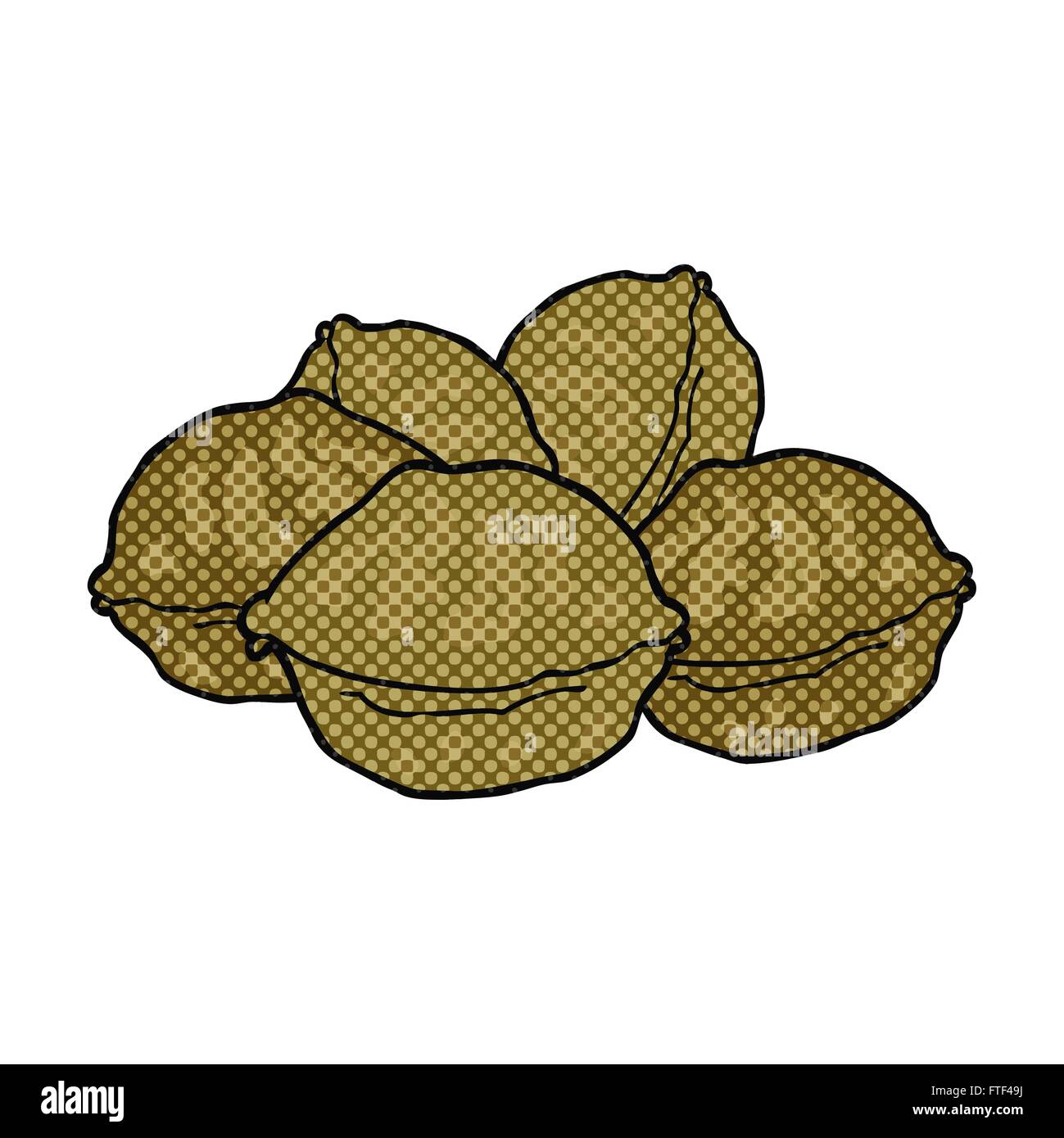 freehand drawn comic book style cartoon walnuts in shell Stock Vector ...
