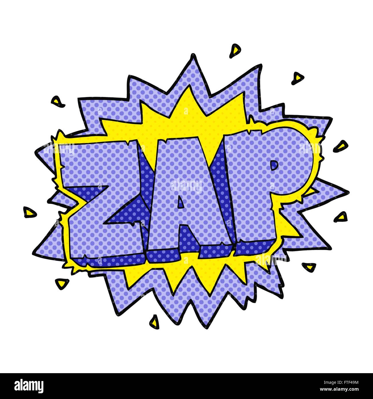 happy freehand comic book style cartoon zap explosion sign Stock Vector ...