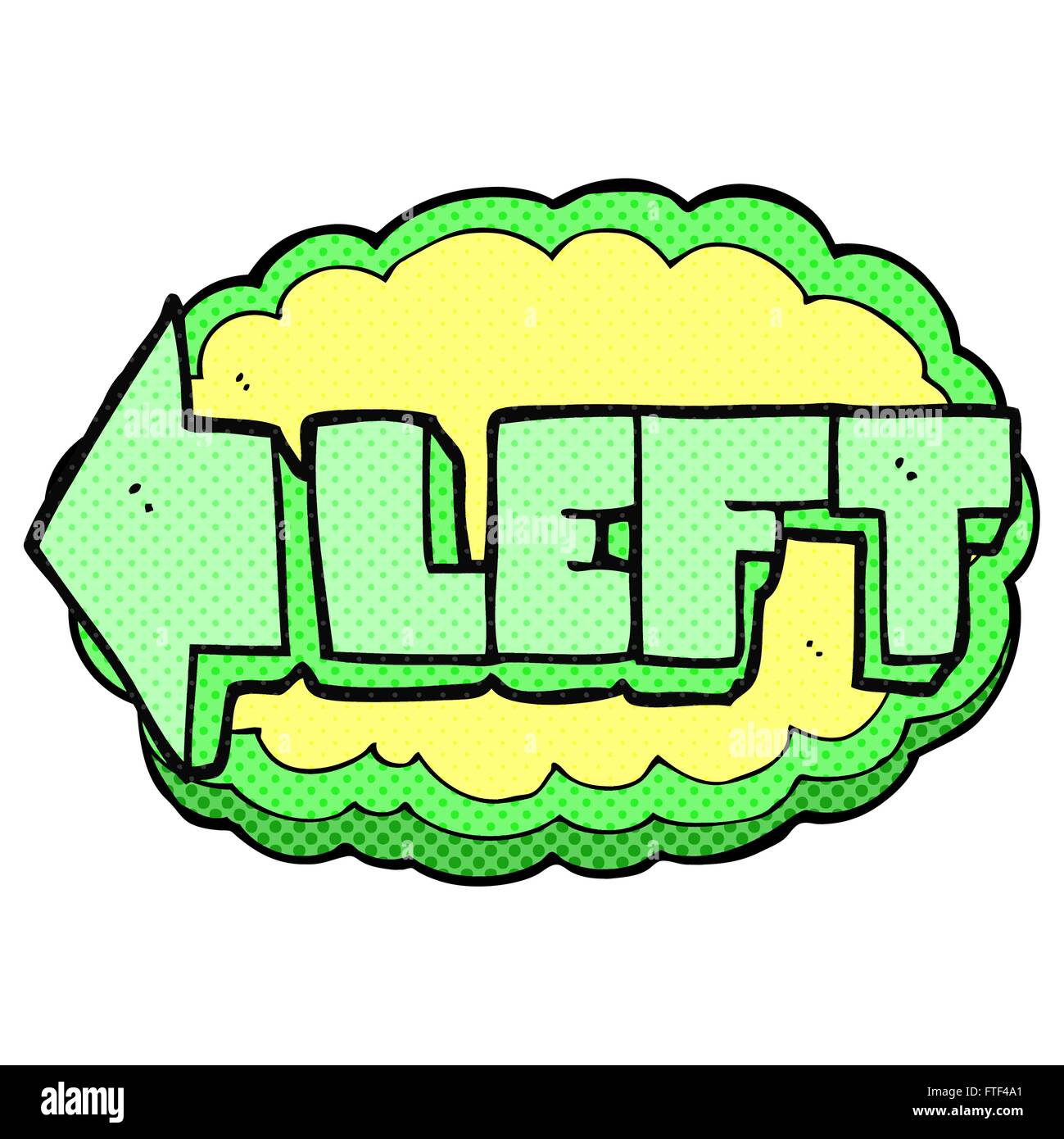 freehand drawn comic book style cartoon left symbol Stock Vector Image ...