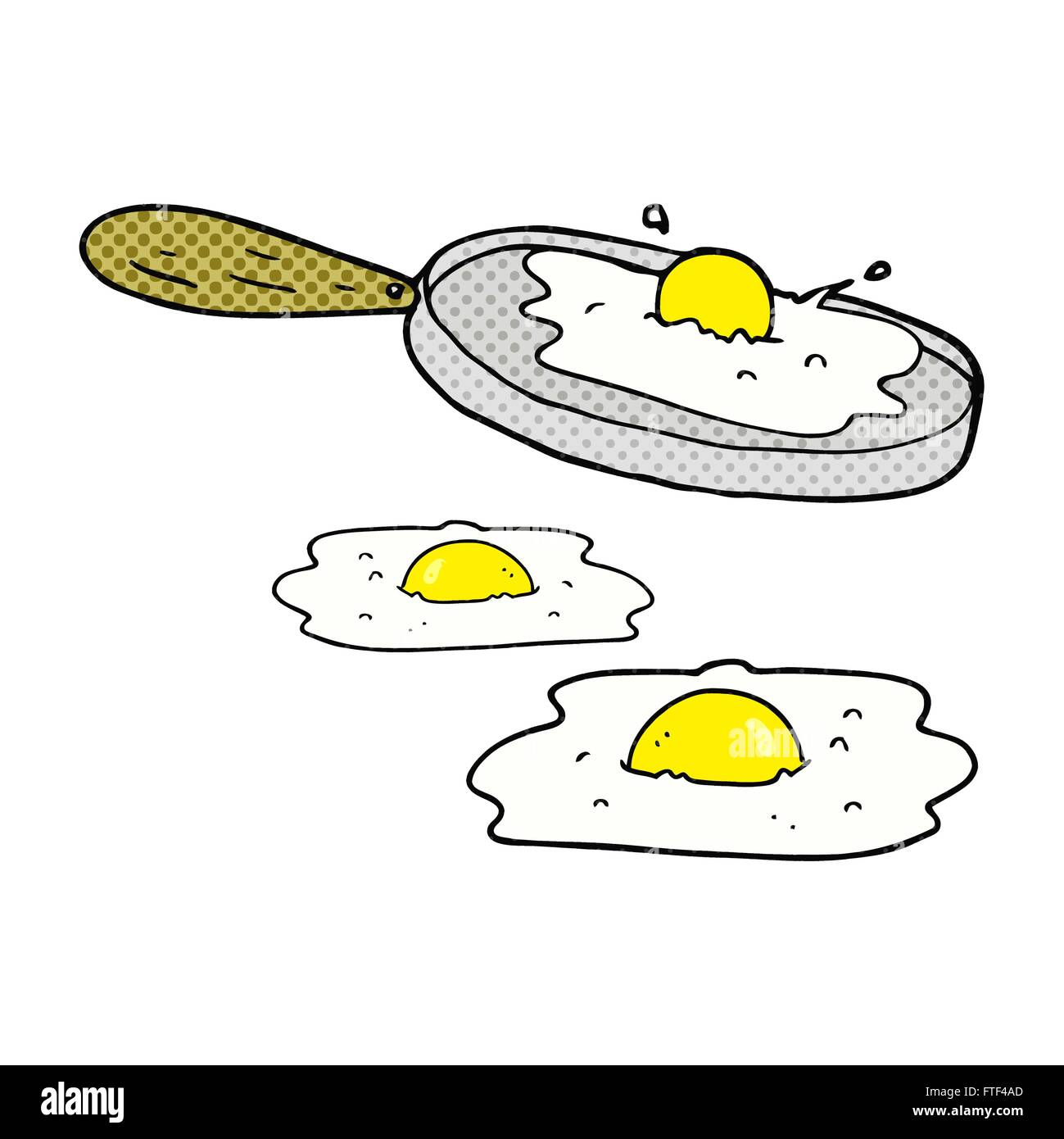 freehand drawn comic book style cartoon fried eggs Stock Vector Image ...