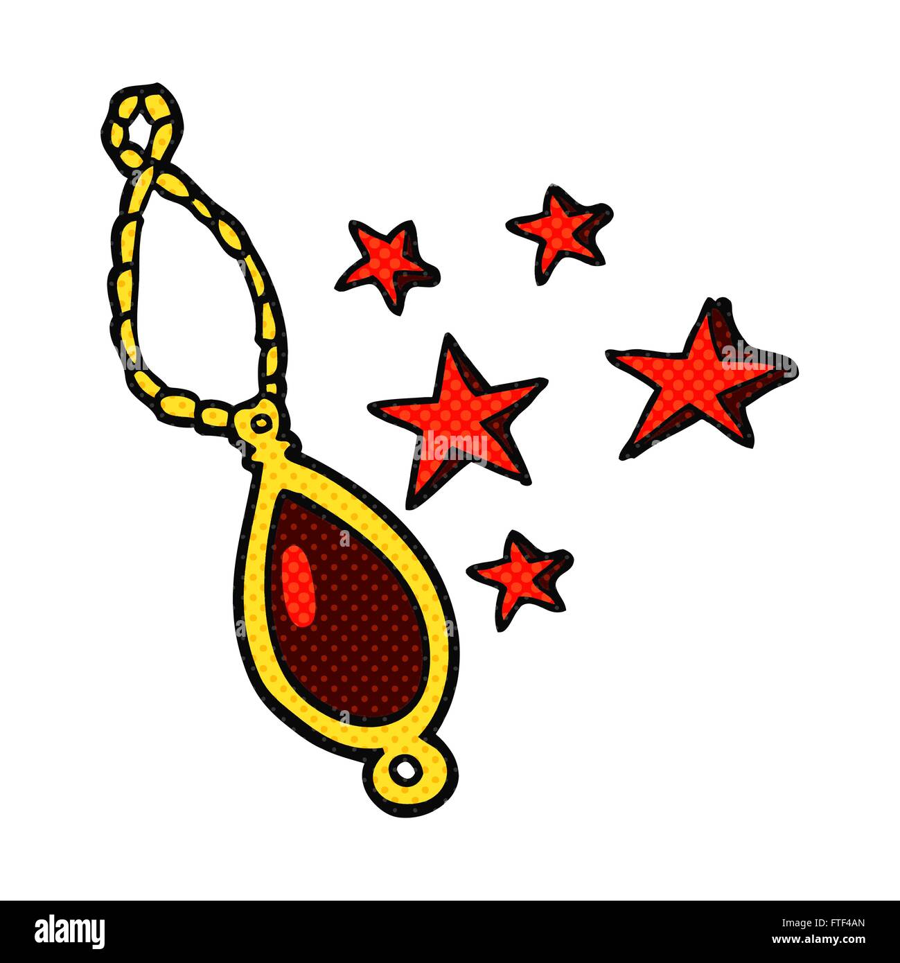 freehand drawn comic book style cartoon magical pendant Stock Vector ...