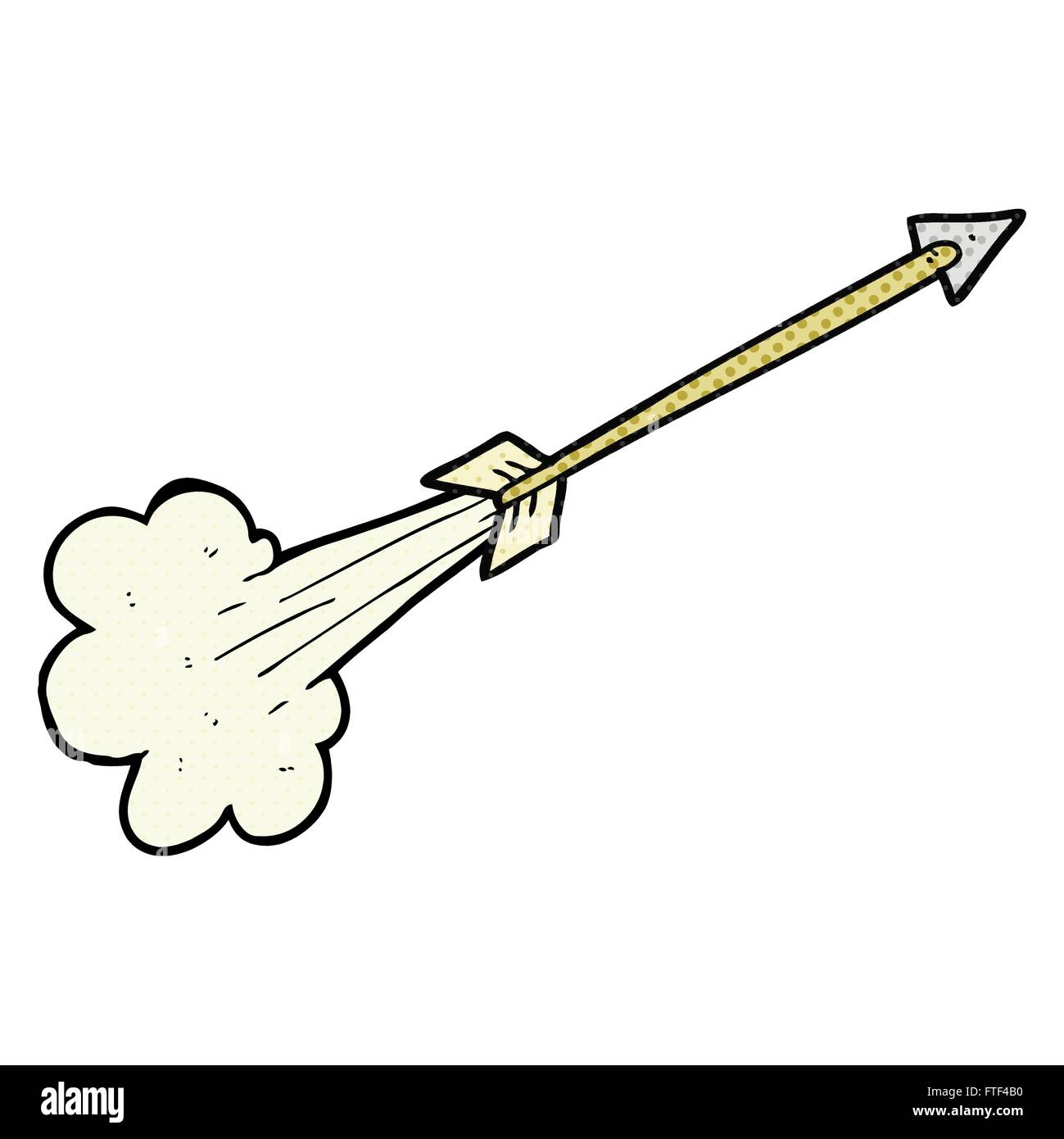 freehand drawn comic book style cartoon flying arrow Stock Vector Image ...