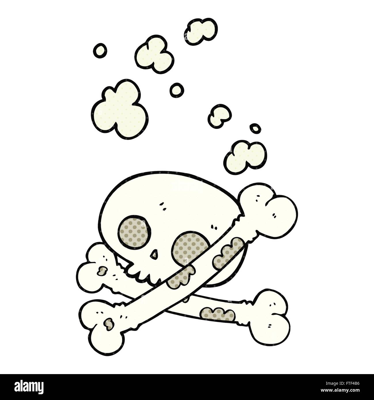 freehand drawn comic book style cartoon old pile of bones Stock Vector ...