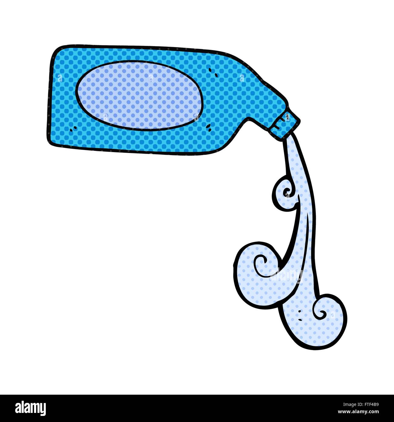 freehand drawn comic book style cartoon cleaning product pouring Stock ...