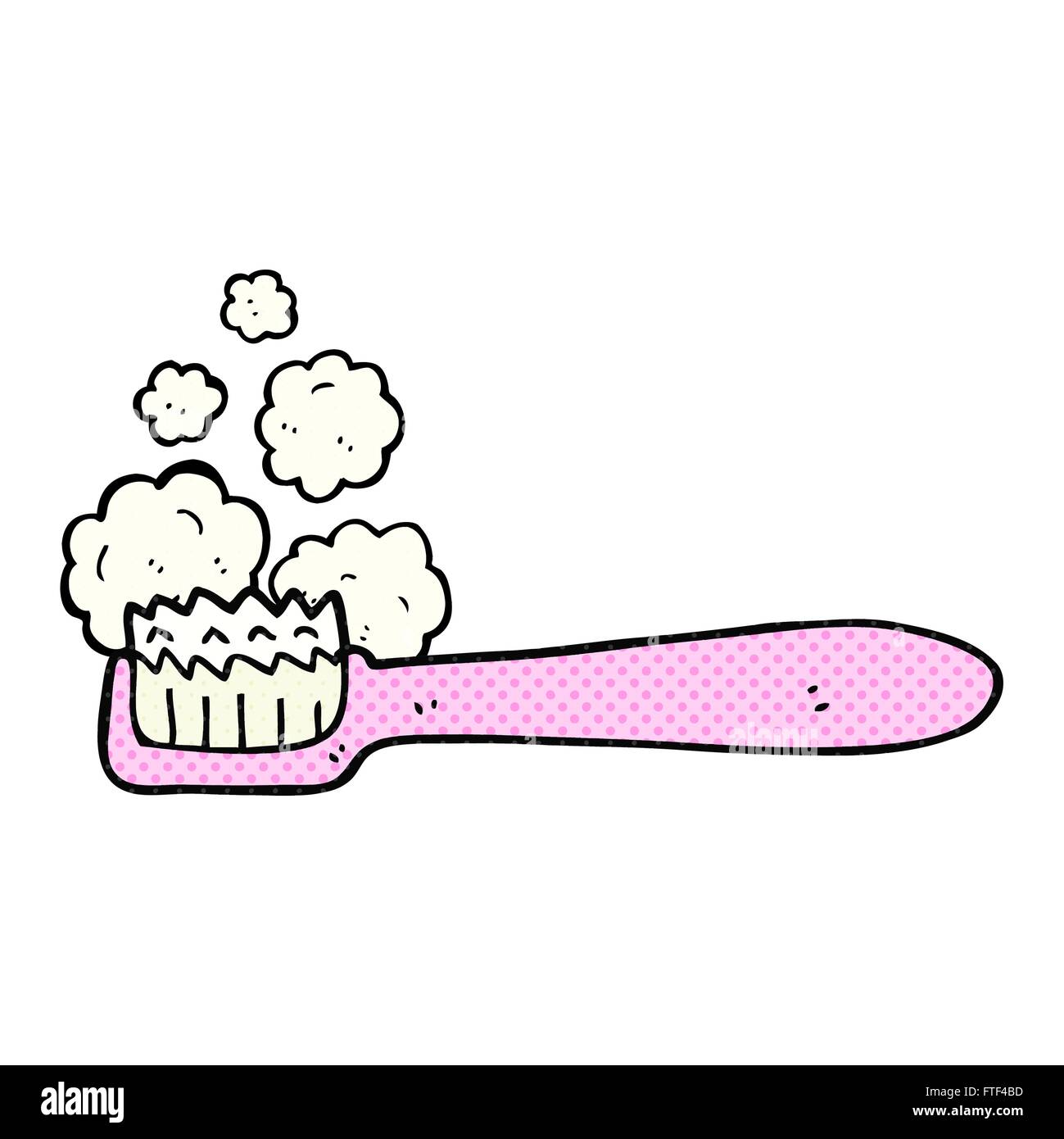 freehand drawn comic book style cartoon toothbrush Stock Vector Image ...