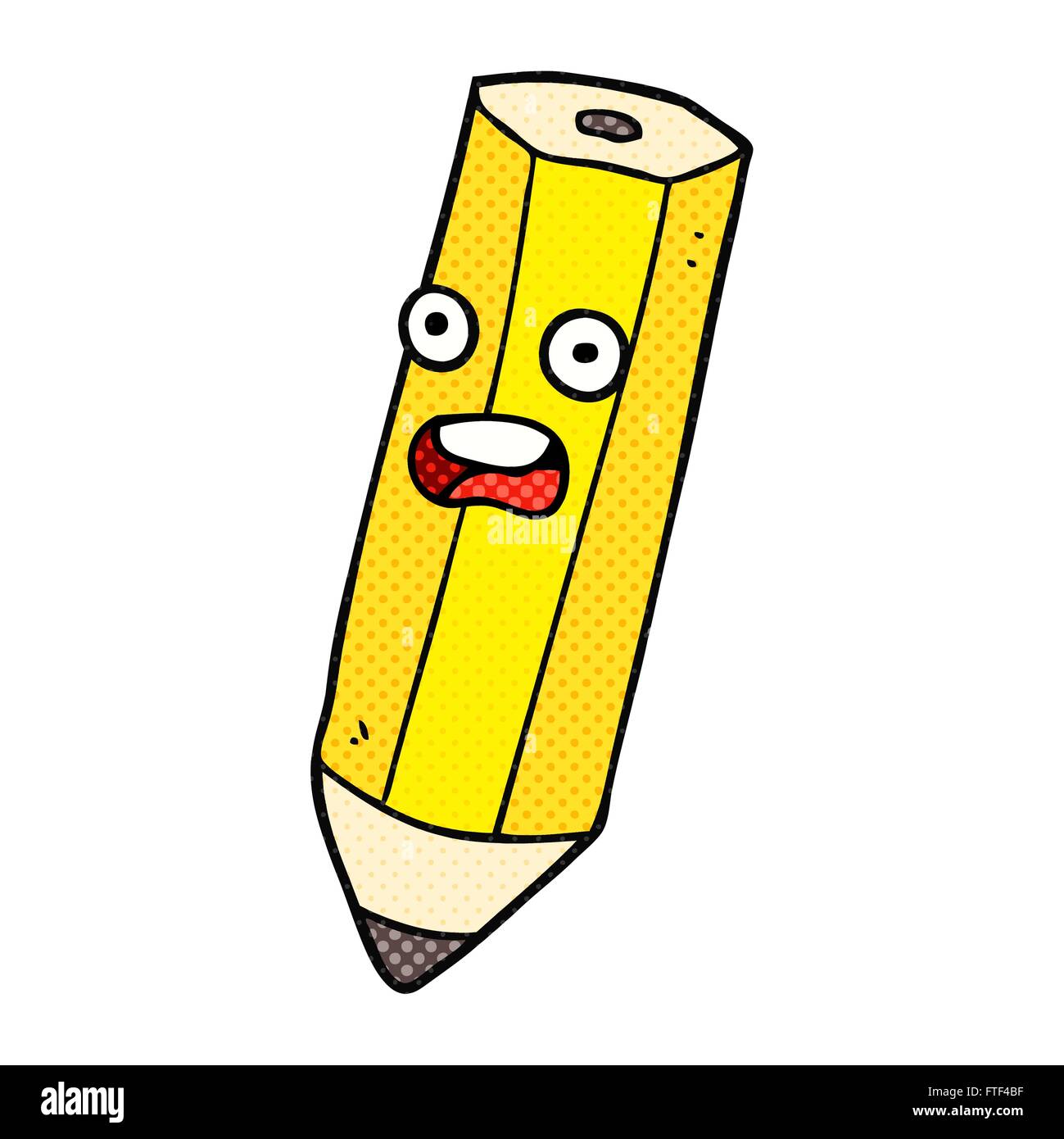 happy freehand drawn comic book style cartoon pencil Stock Vector Image ...