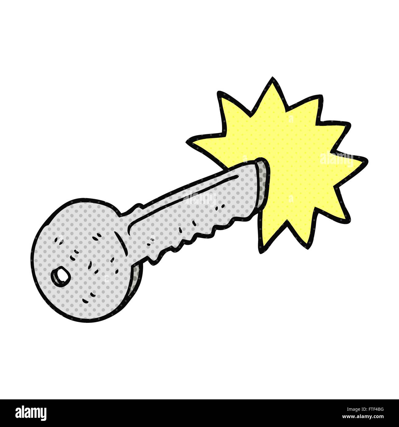 freehand drawn comic book style cartoon door key Stock Vector Image ...