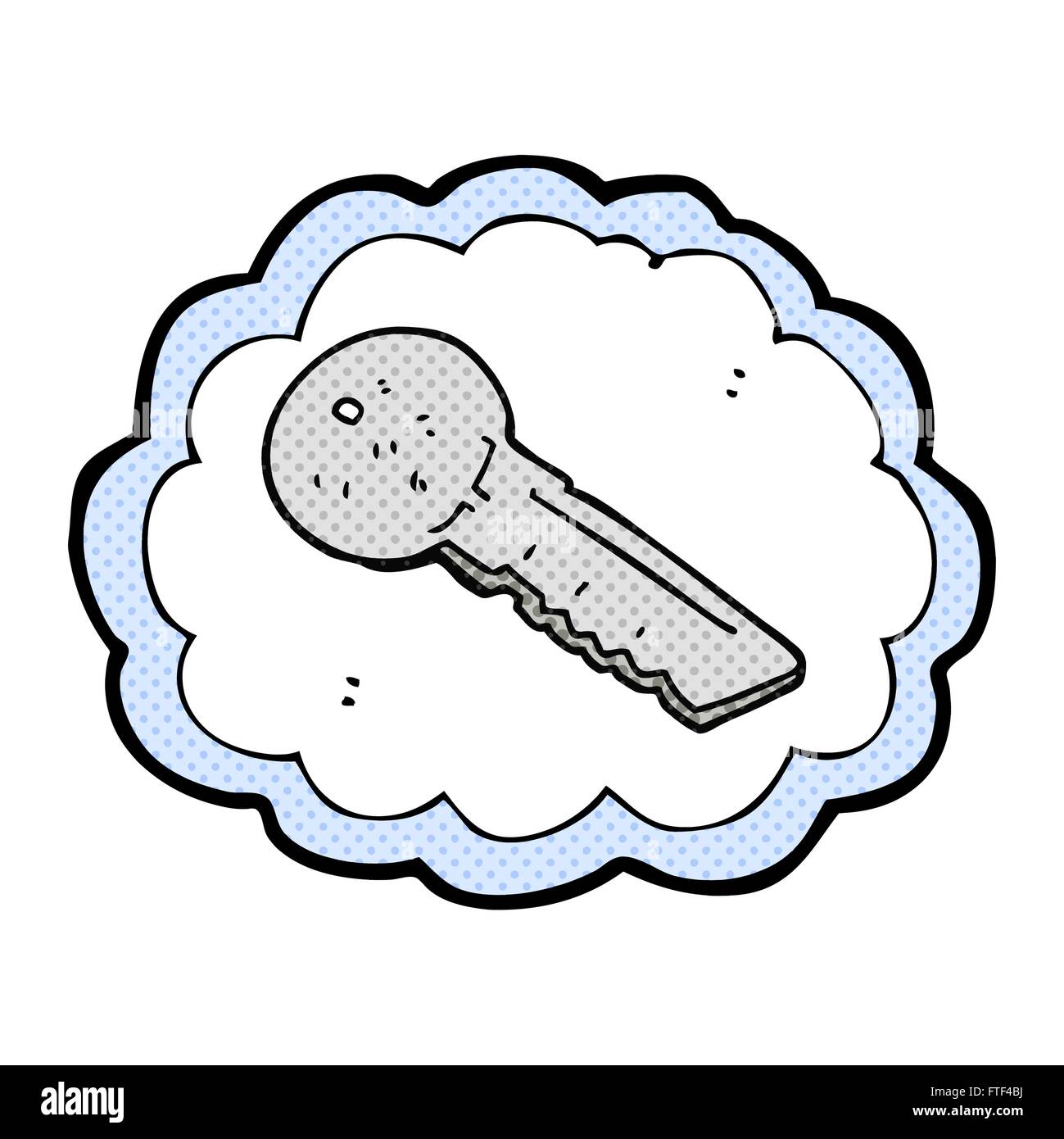freehand drawn comic book style cartoon door key Stock Vector Image ...