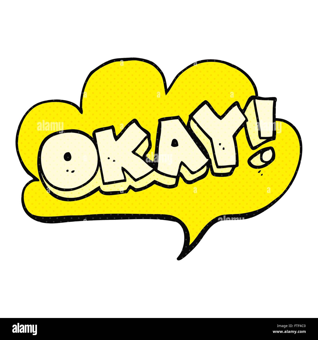 freehand drawn comic book style cartoon okay symbol Stock Vector Image ...