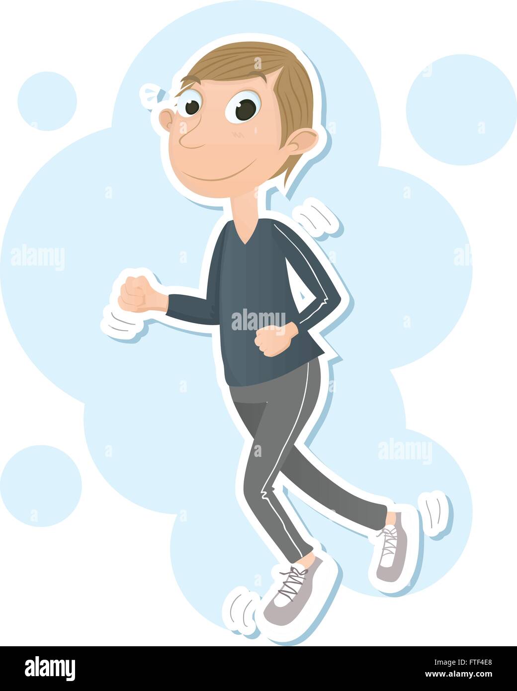 cartoon young man jogging Stock Vector Image & Art - Alamy
