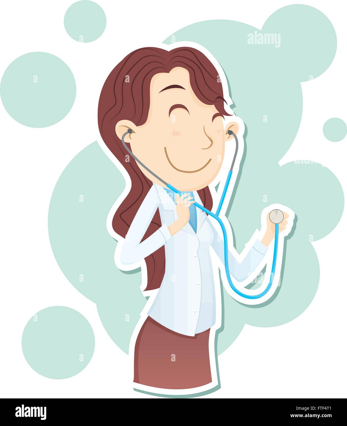 Cartoon female doctor using stethoscope Stock Vector Image & Art - Alamy