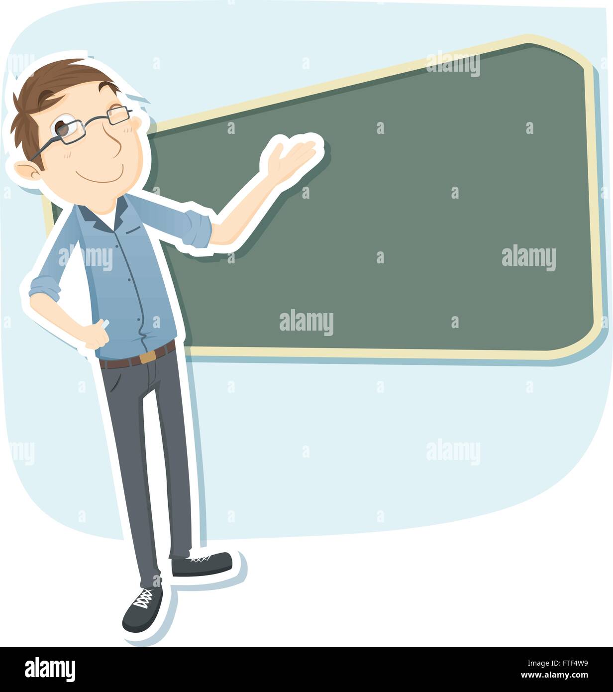Cartoon smart male teacher standing hi-res stock photography and images ...