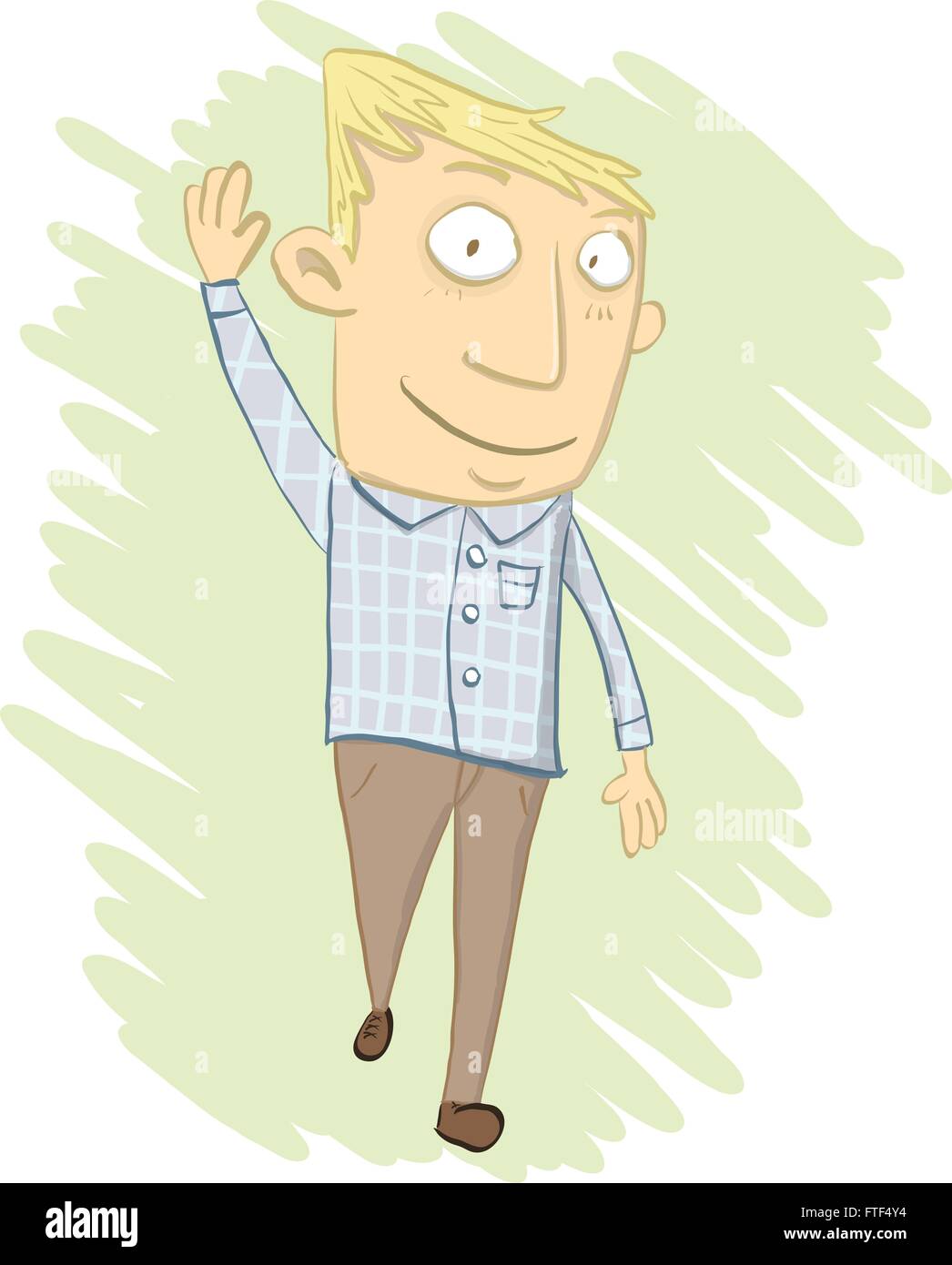 Cartoon man smiling and waving Stock Vector Image & Art - Alamy