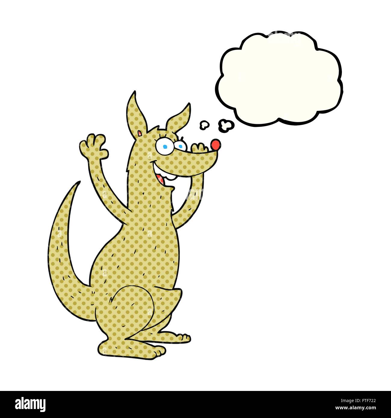 freehand drawn thought bubble cartoon kangaroo Stock Vector Image & Art ...