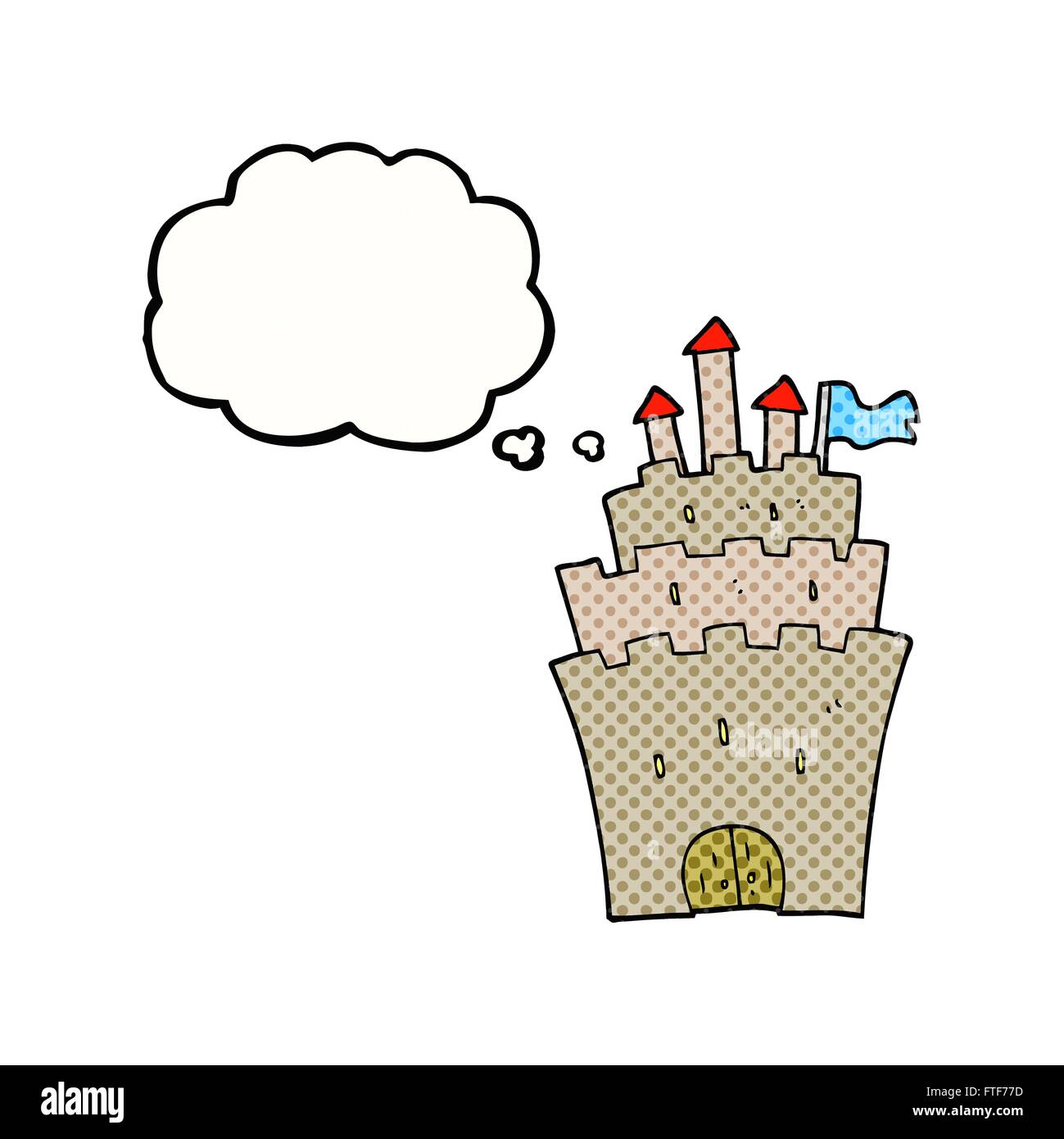 freehand drawn thought bubble cartoon castle Stock Vector Image & Art ...