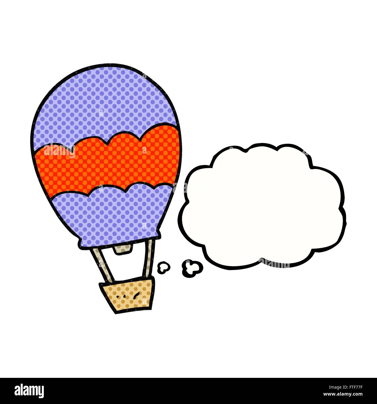freehand drawn thought bubble cartoon hot air balloon Stock Vector ...