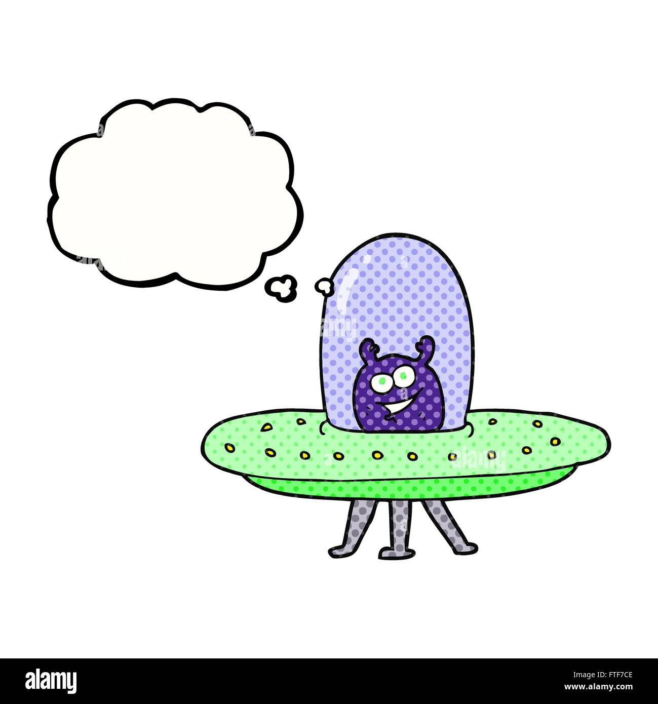freehand drawn thought bubble cartoon space alien Stock Vector Image ...