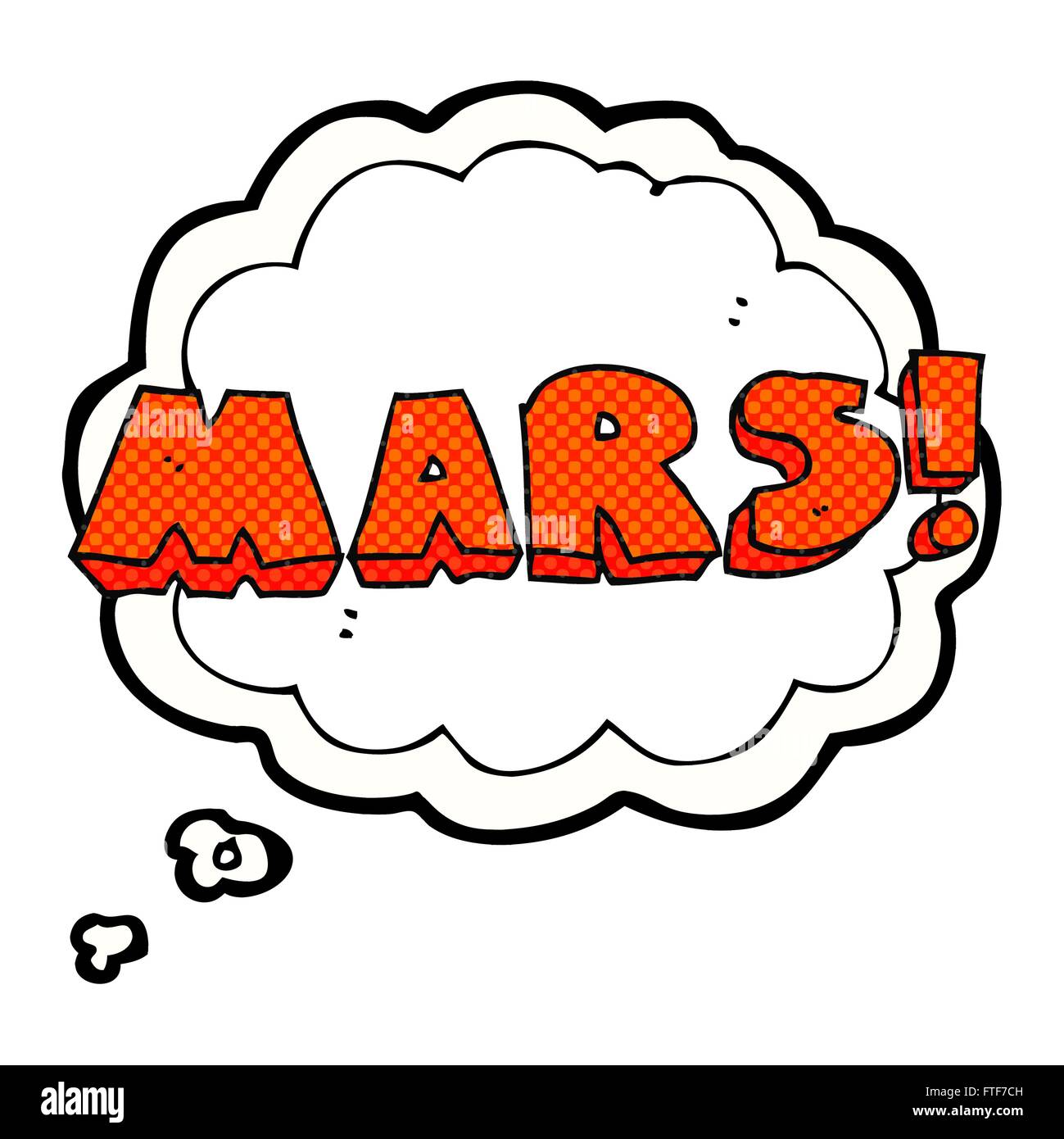 freehand drawn thought bubble cartoon Mars text symbol Stock Vector ...