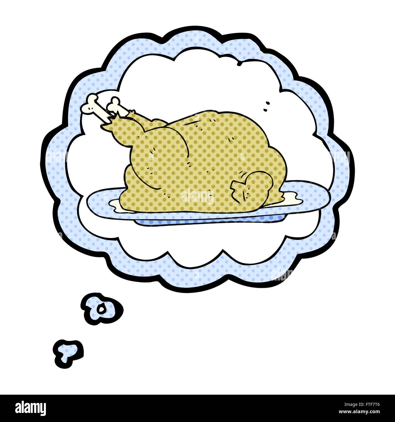 freehand drawn thought bubble cartoon cooked chicken Stock Vector Image ...